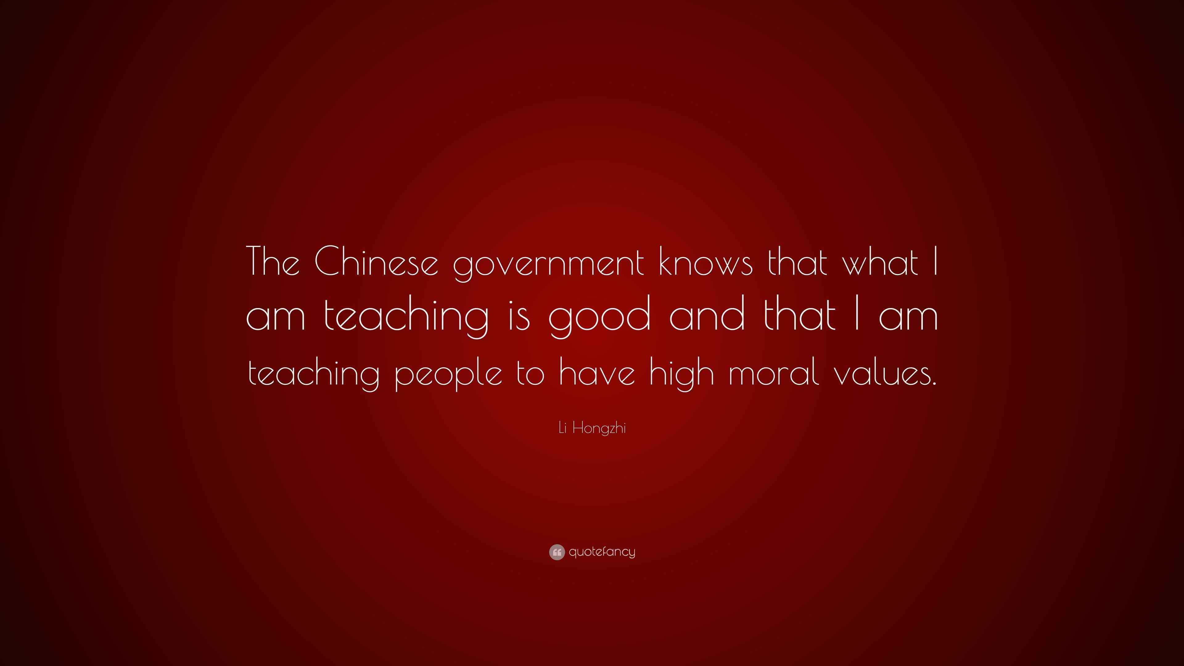 Li Hongzhi Quote: “The Chinese government knows that what I am teaching ...