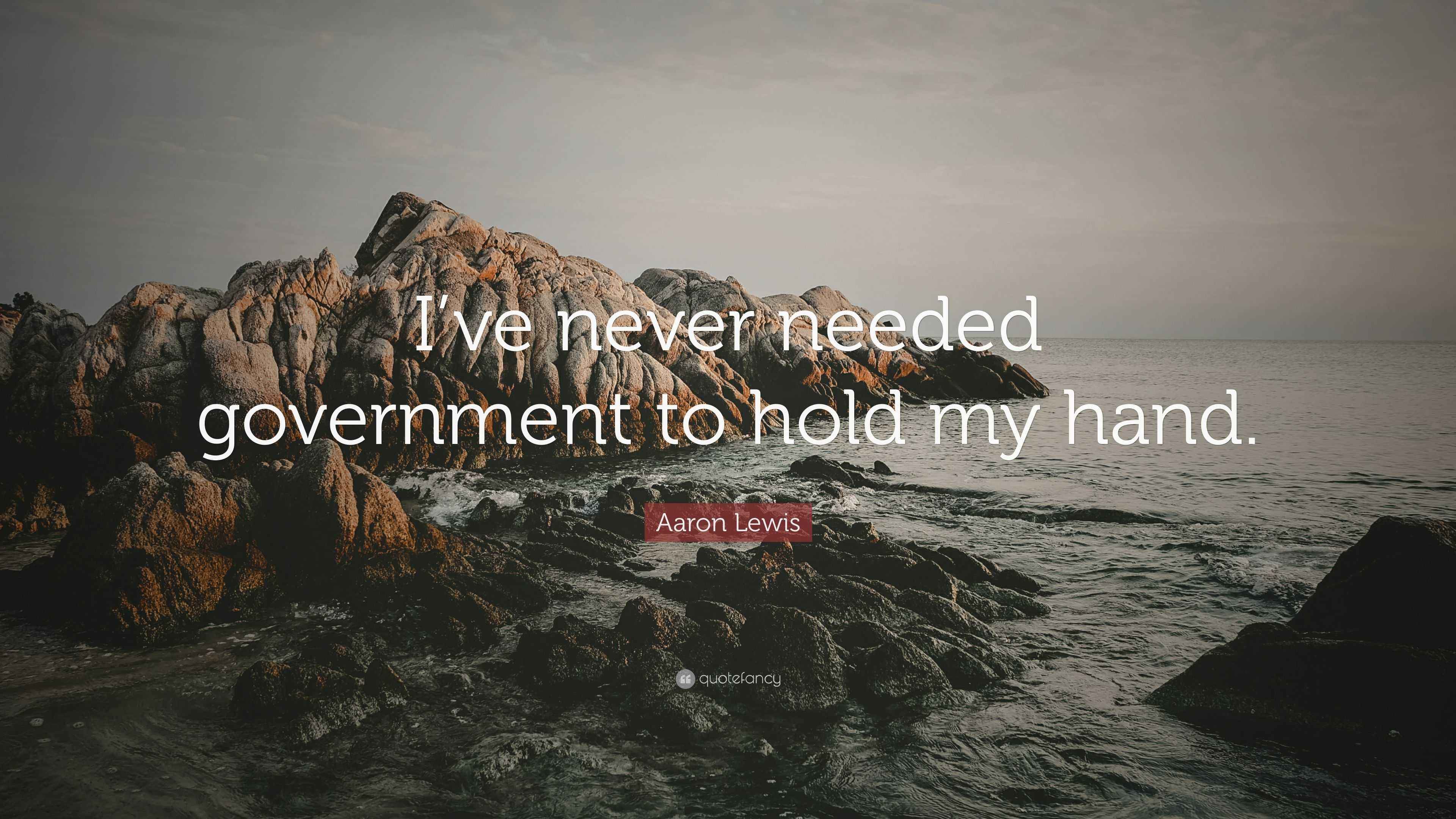 Aaron Lewis Quote: “I’ve never needed government to hold my hand.”