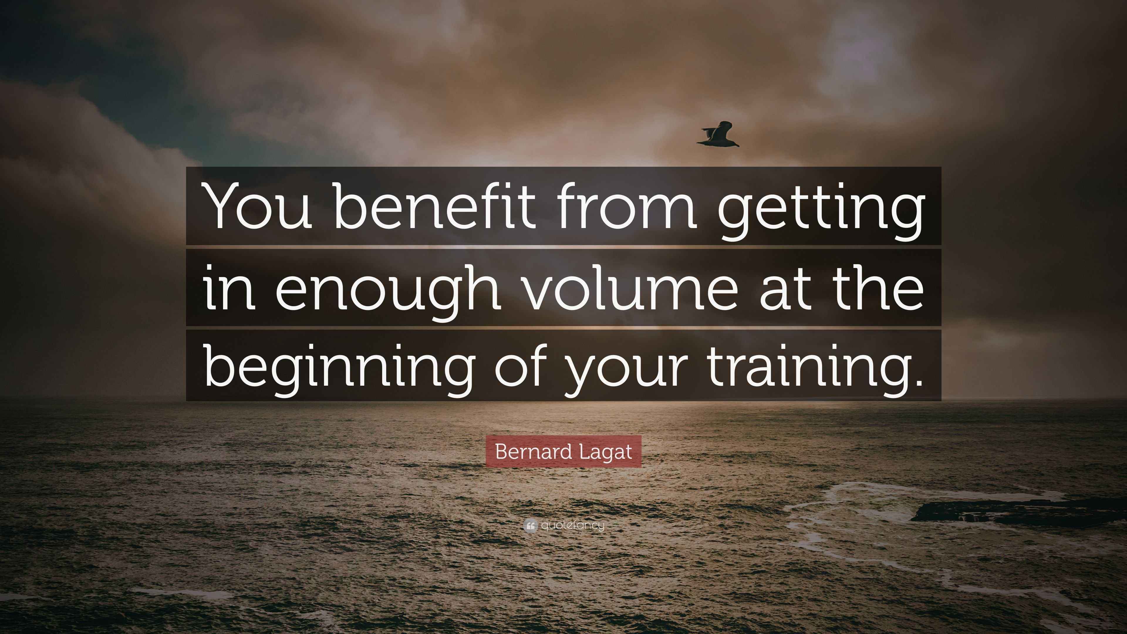 Bernard Lagat Quote: “You benefit from getting in enough volume at the ...