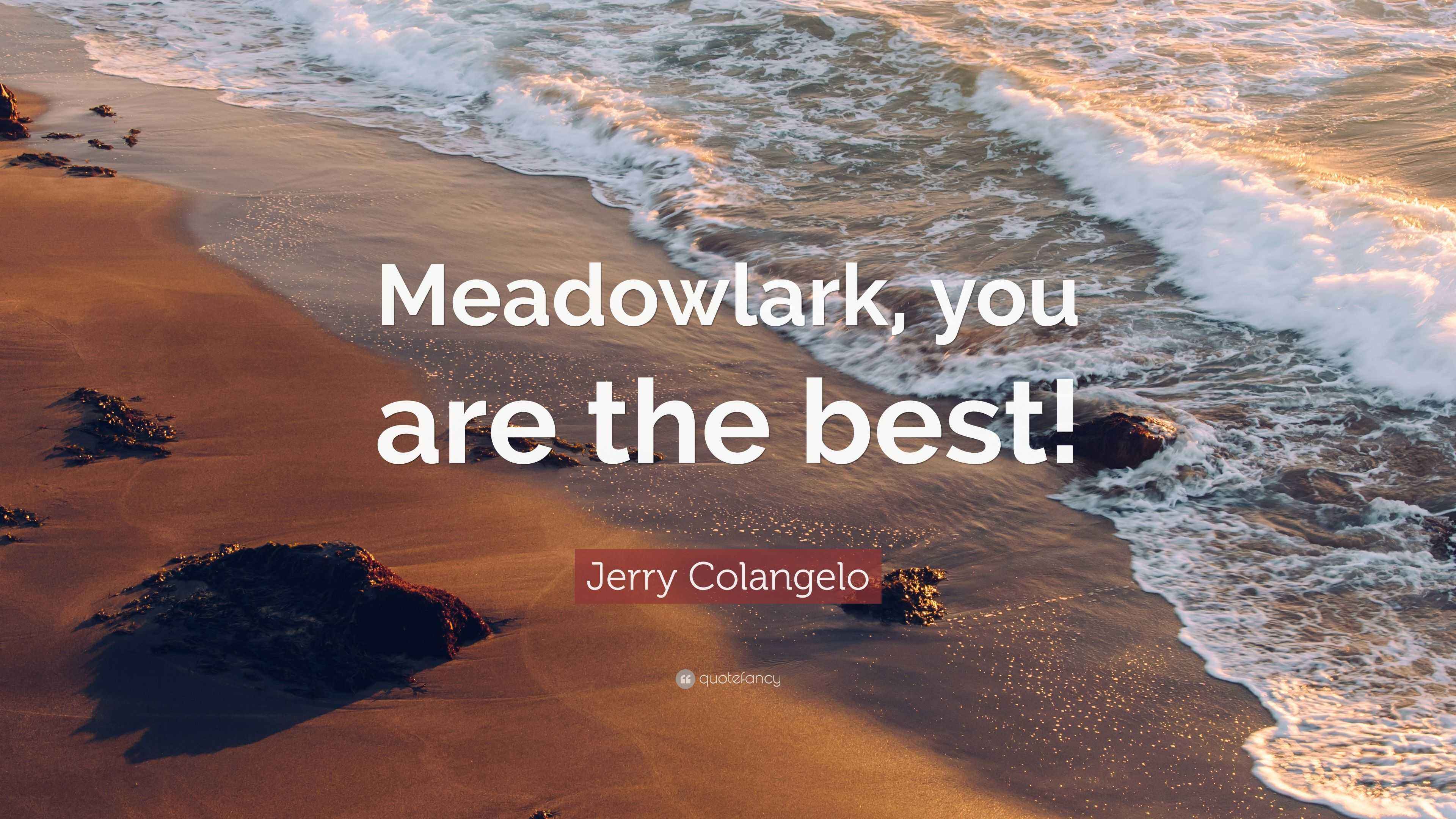 Jerry Colangelo Quote: “Meadowlark, you are the best!”