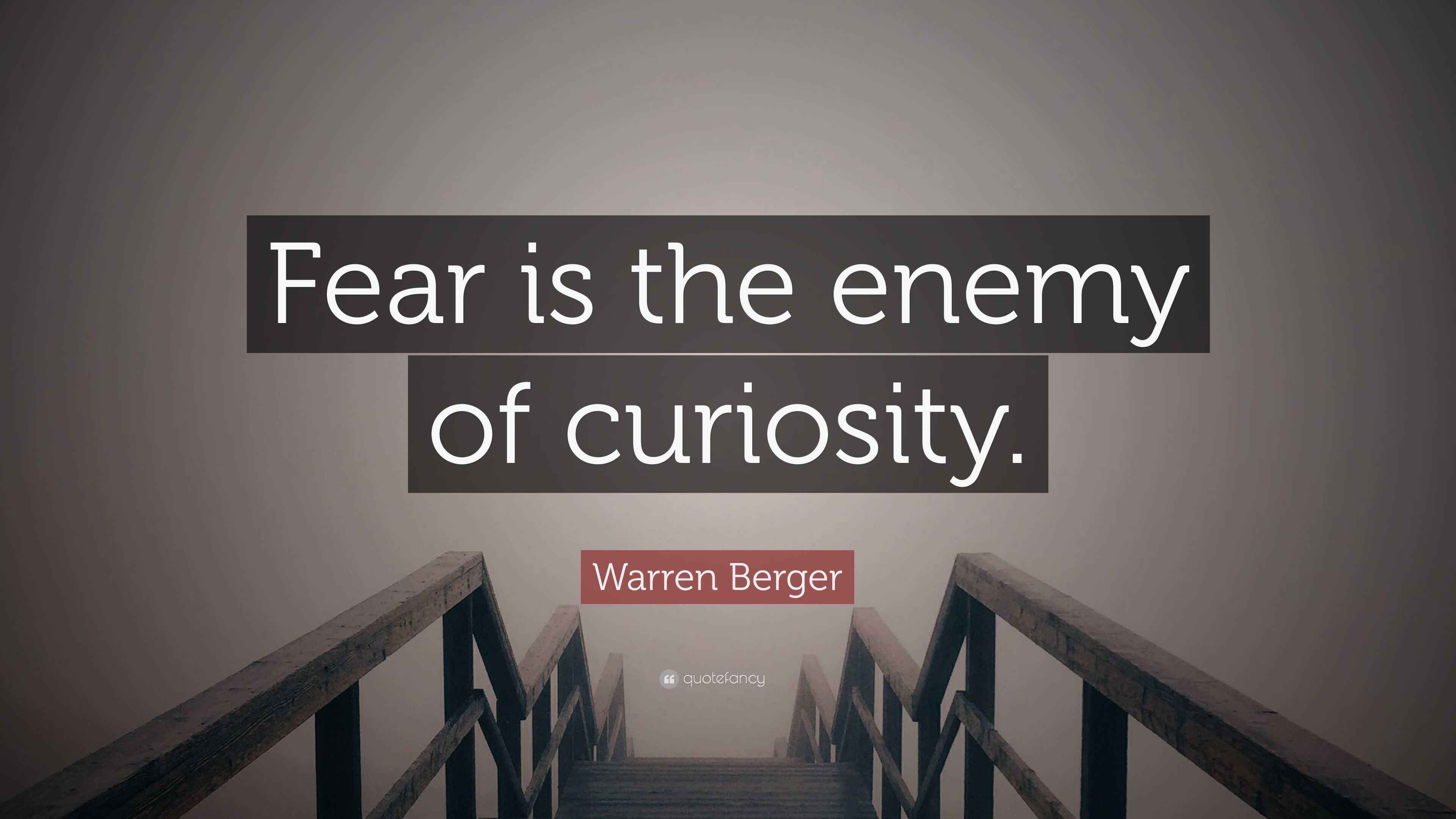 Warren Berger Quote: “Fear is the enemy of curiosity.”