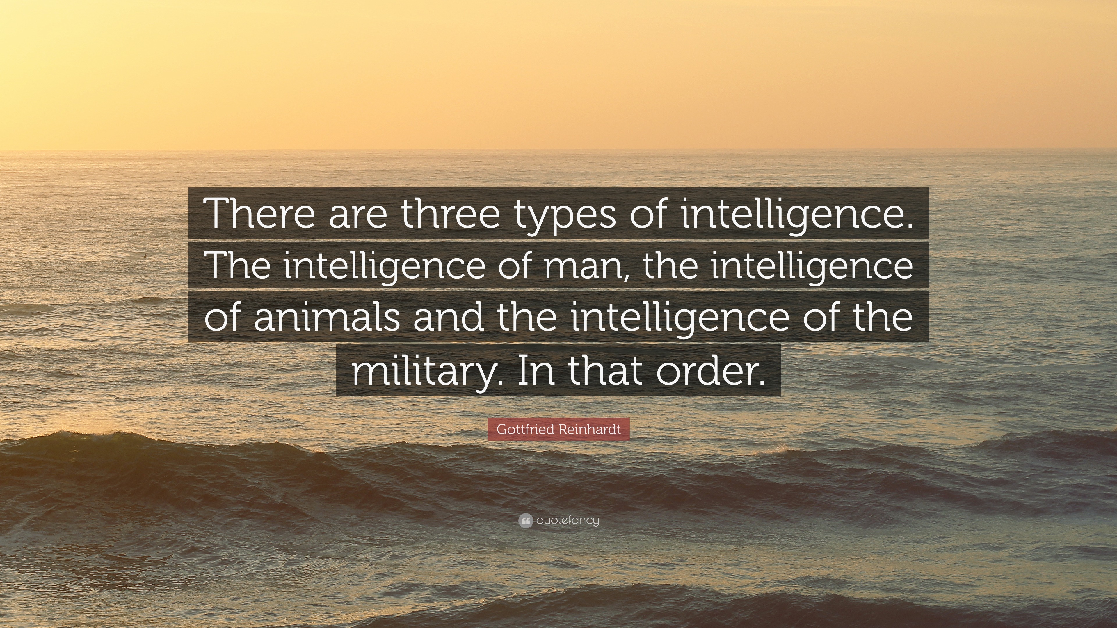 Gottfried Reinhardt Quote: “There are three types of intelligence. The ...