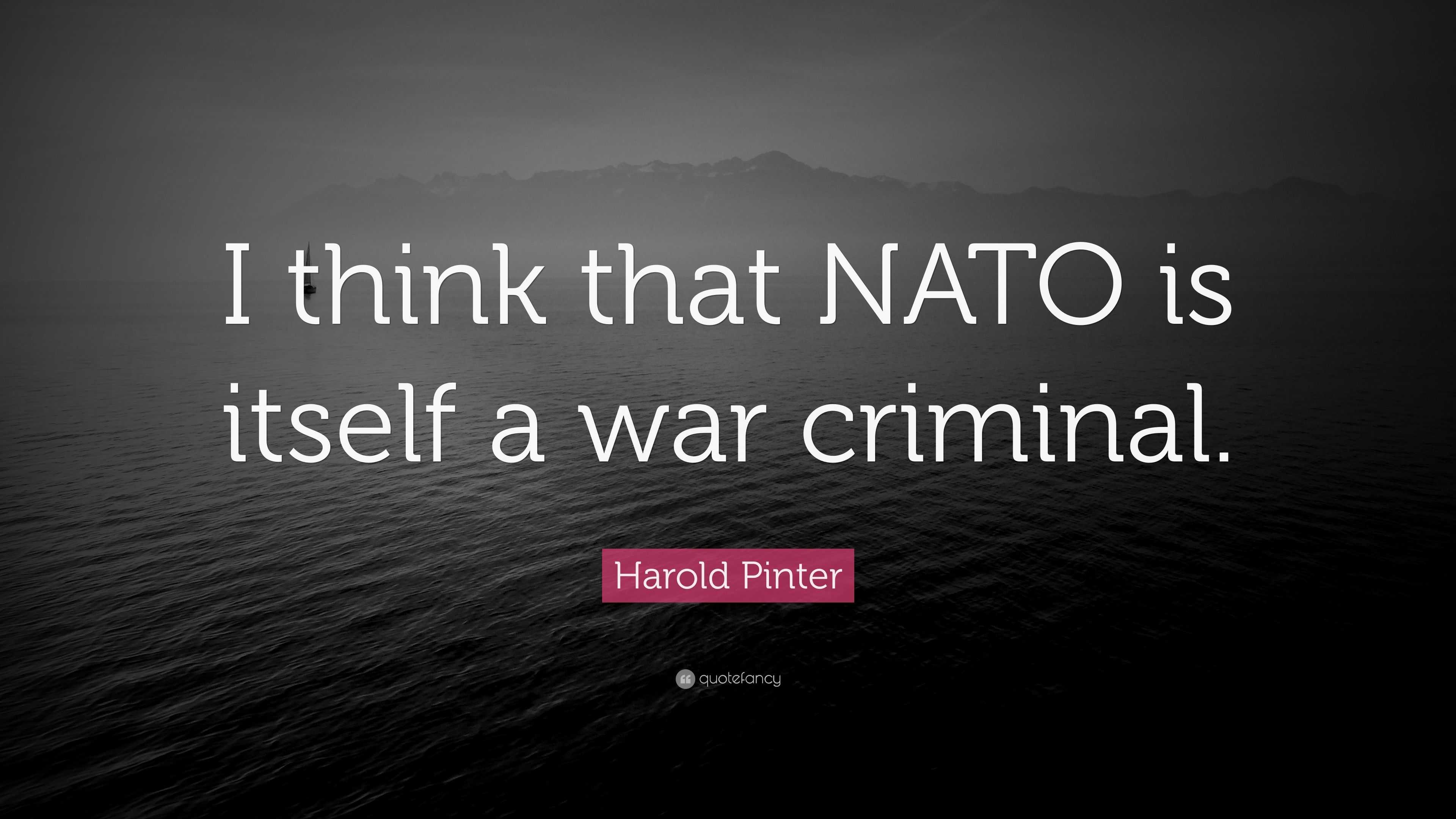 Harold Pinter Quote: “I think that NATO is itself a war criminal.”