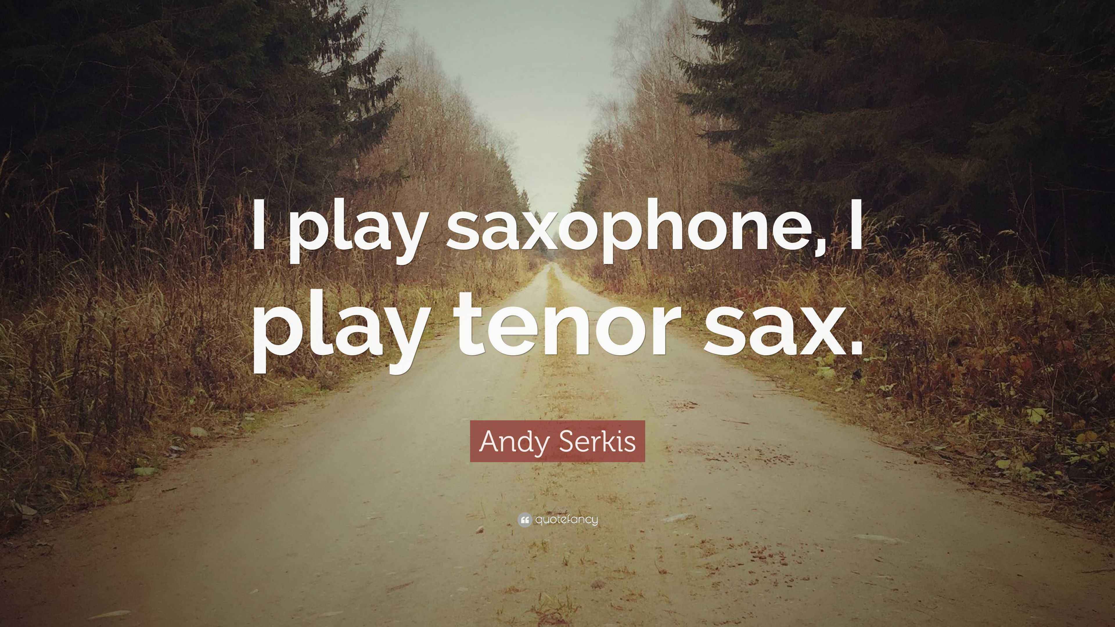 Andy Serkis Quote: “I play saxophone, I play tenor sax.”