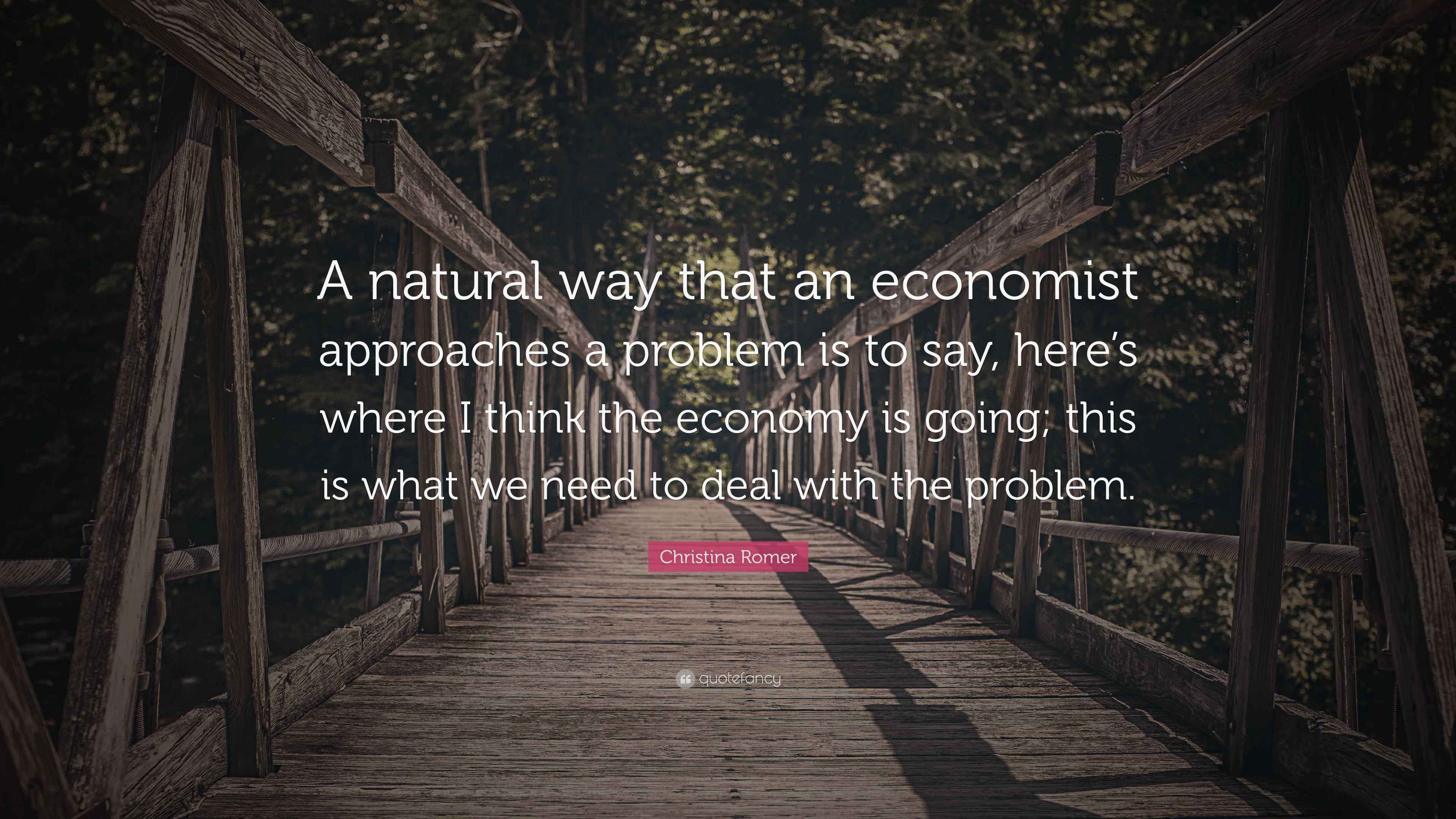 Christina Romer Quote: “A natural way that an economist approaches a ...