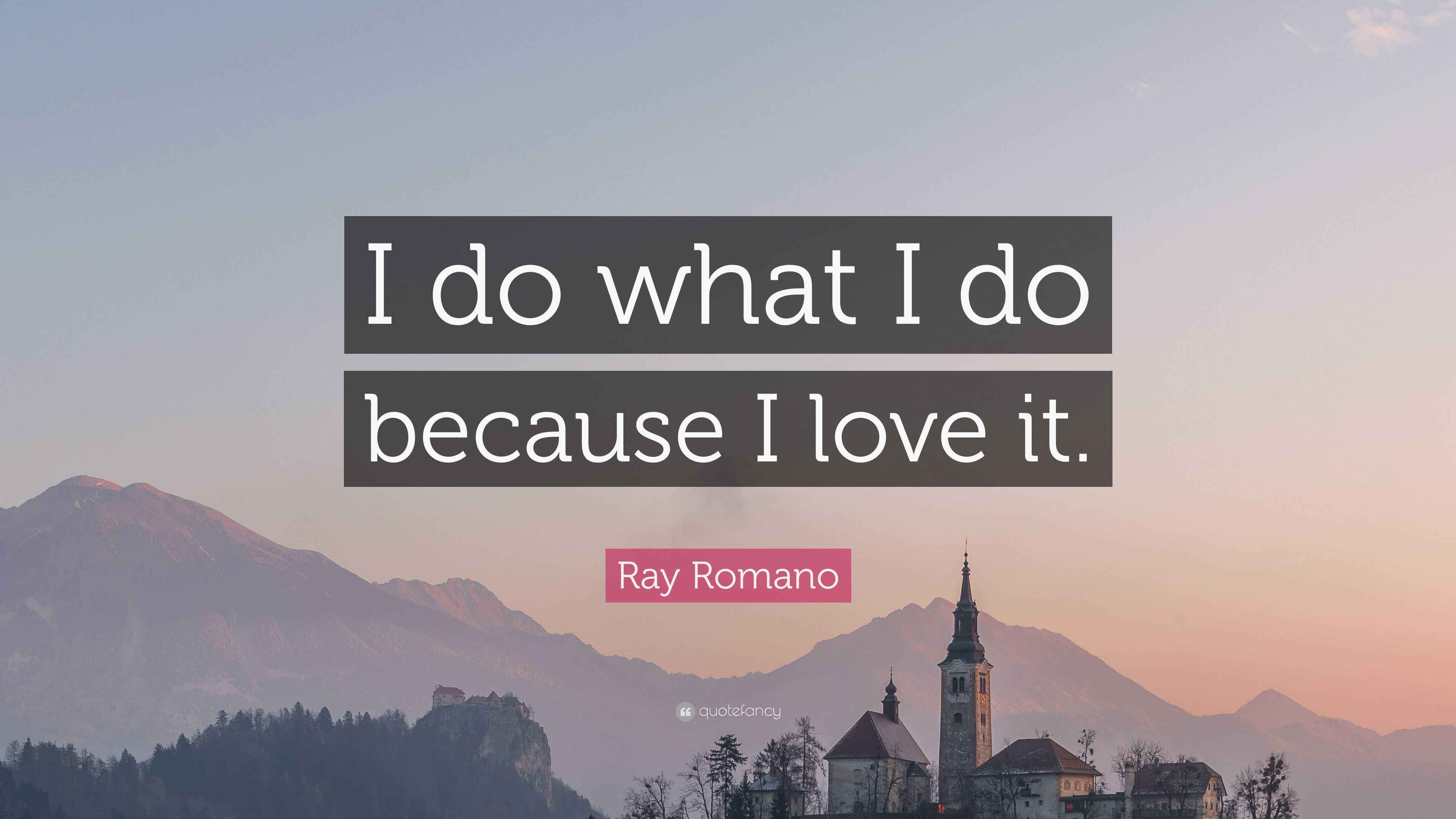 Ray Romano Quote: “I do what I do because I love it.”