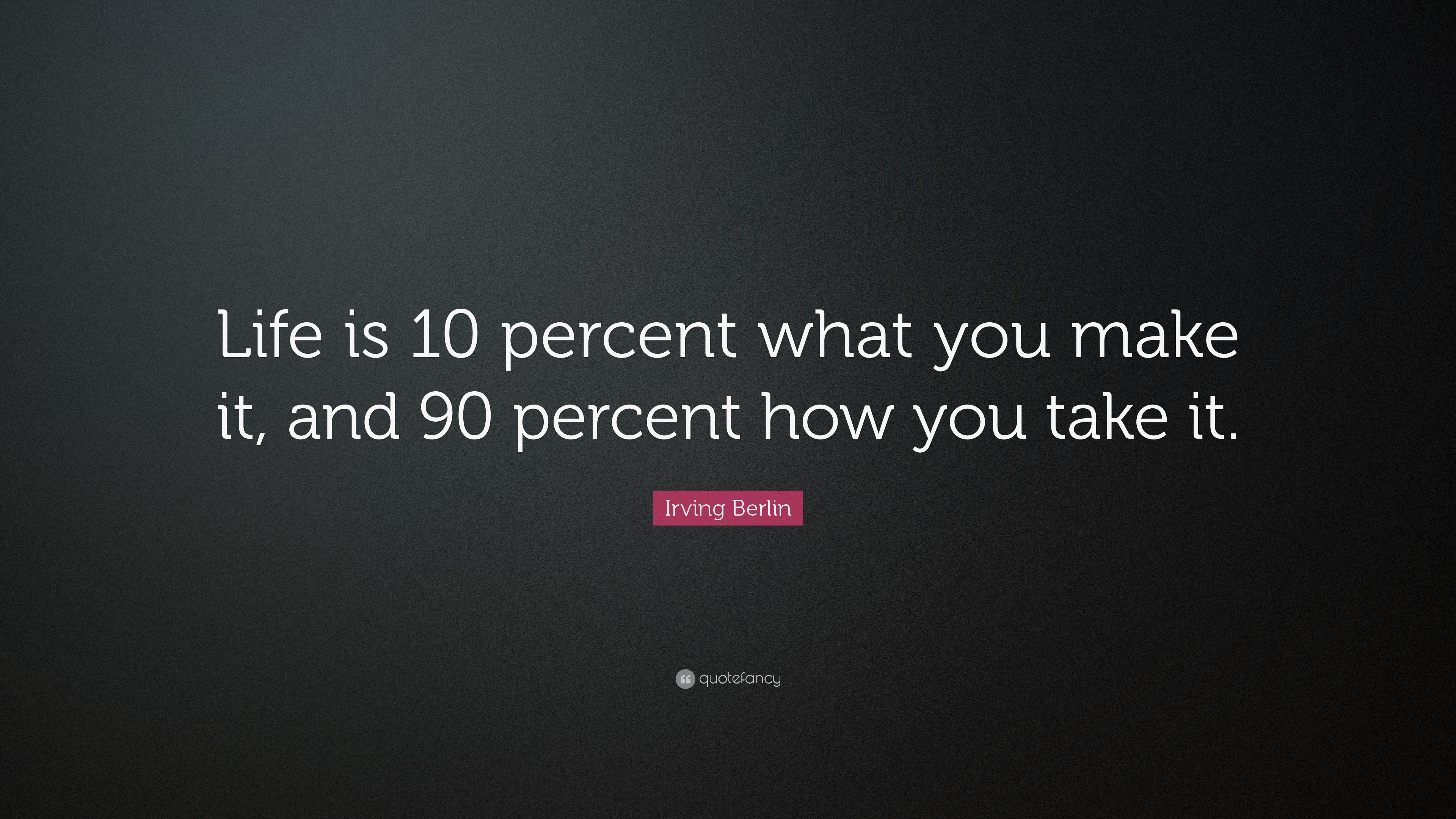 Irving Berlin Quote: “Life is 10 percent what you make it, and 90 ...