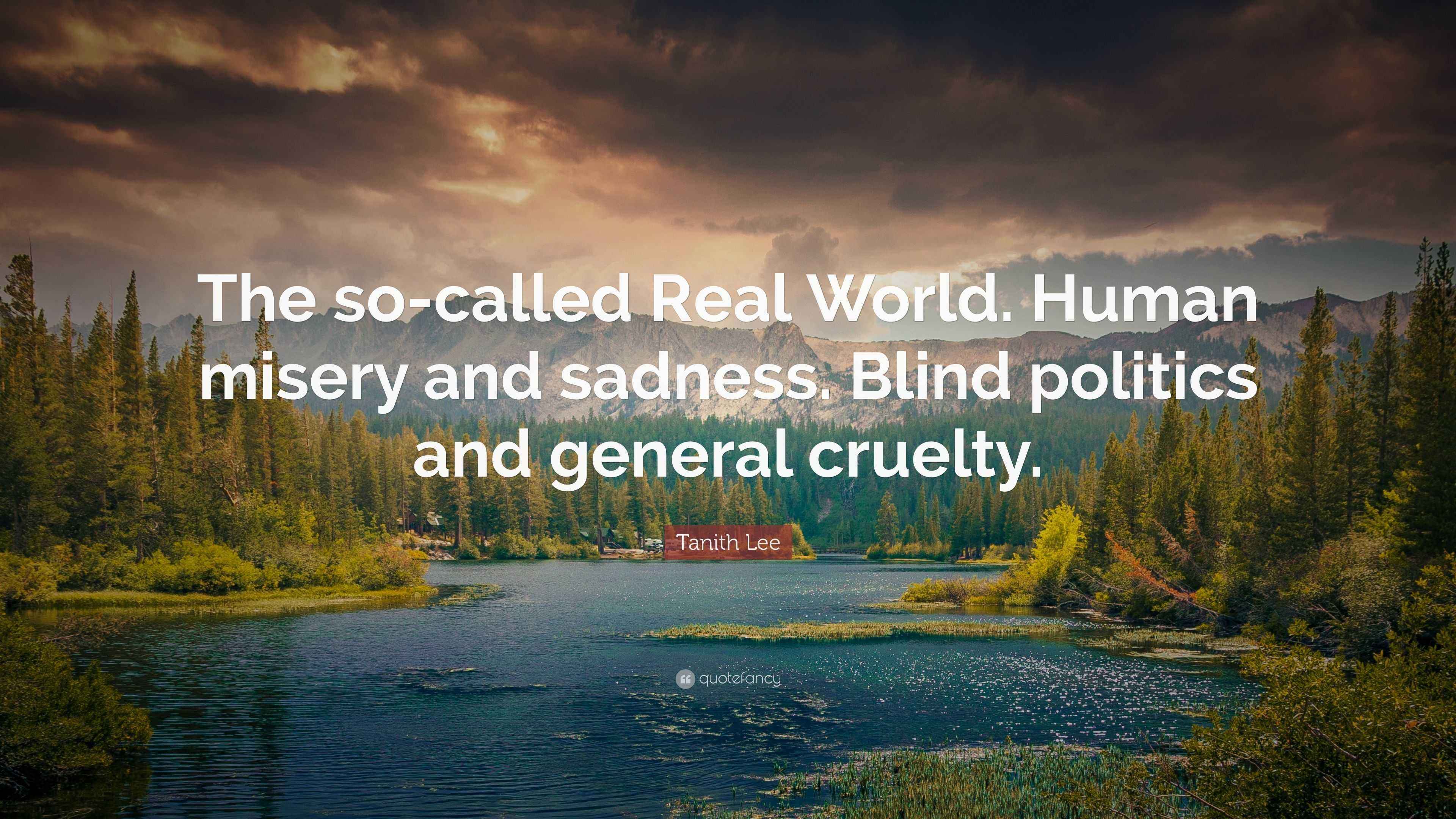 Tanith Lee Quote: “The so-called Real World. Human misery and sadness ...