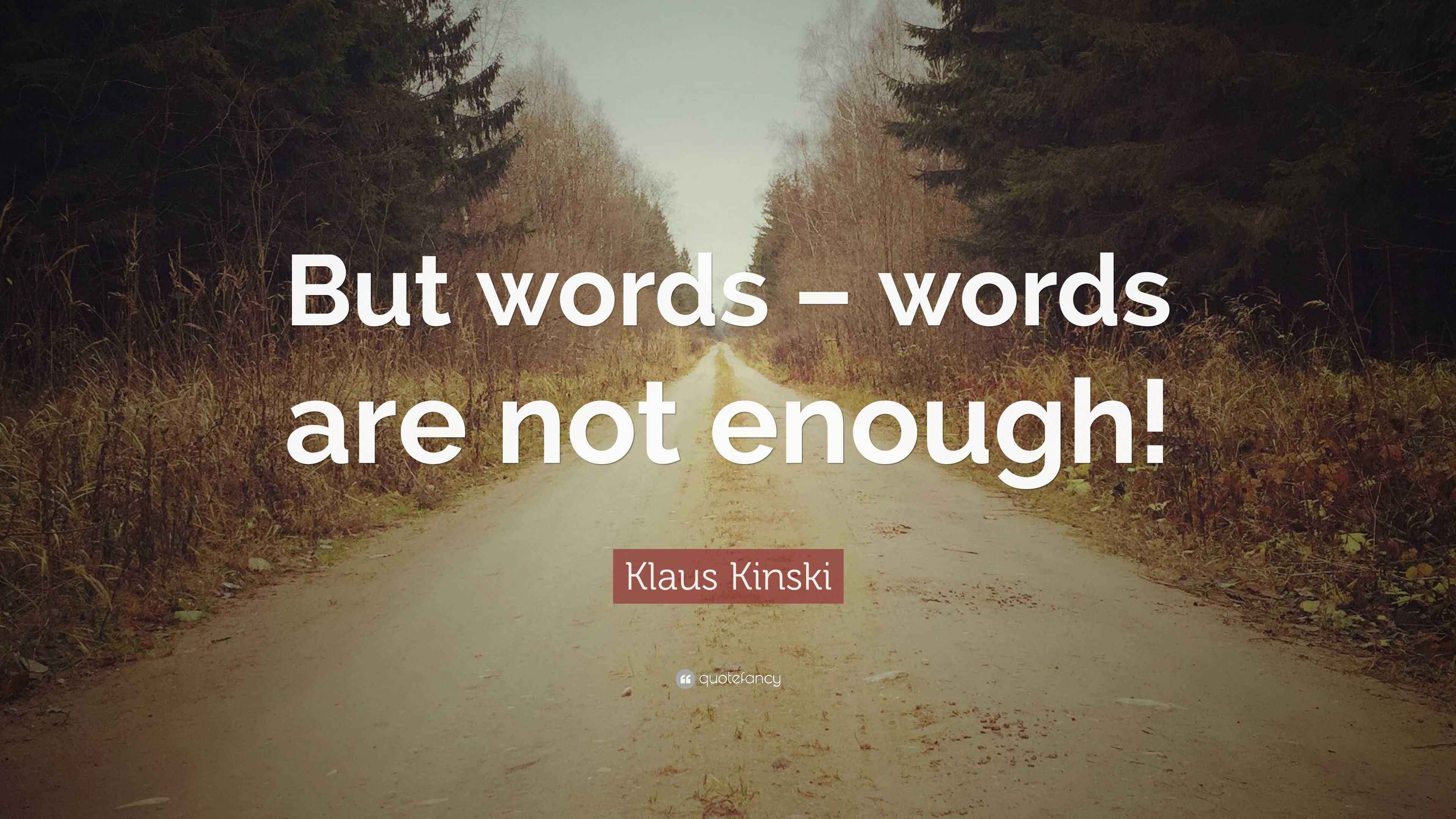 Klaus Kinski Quote: “But words – words are not enough!”