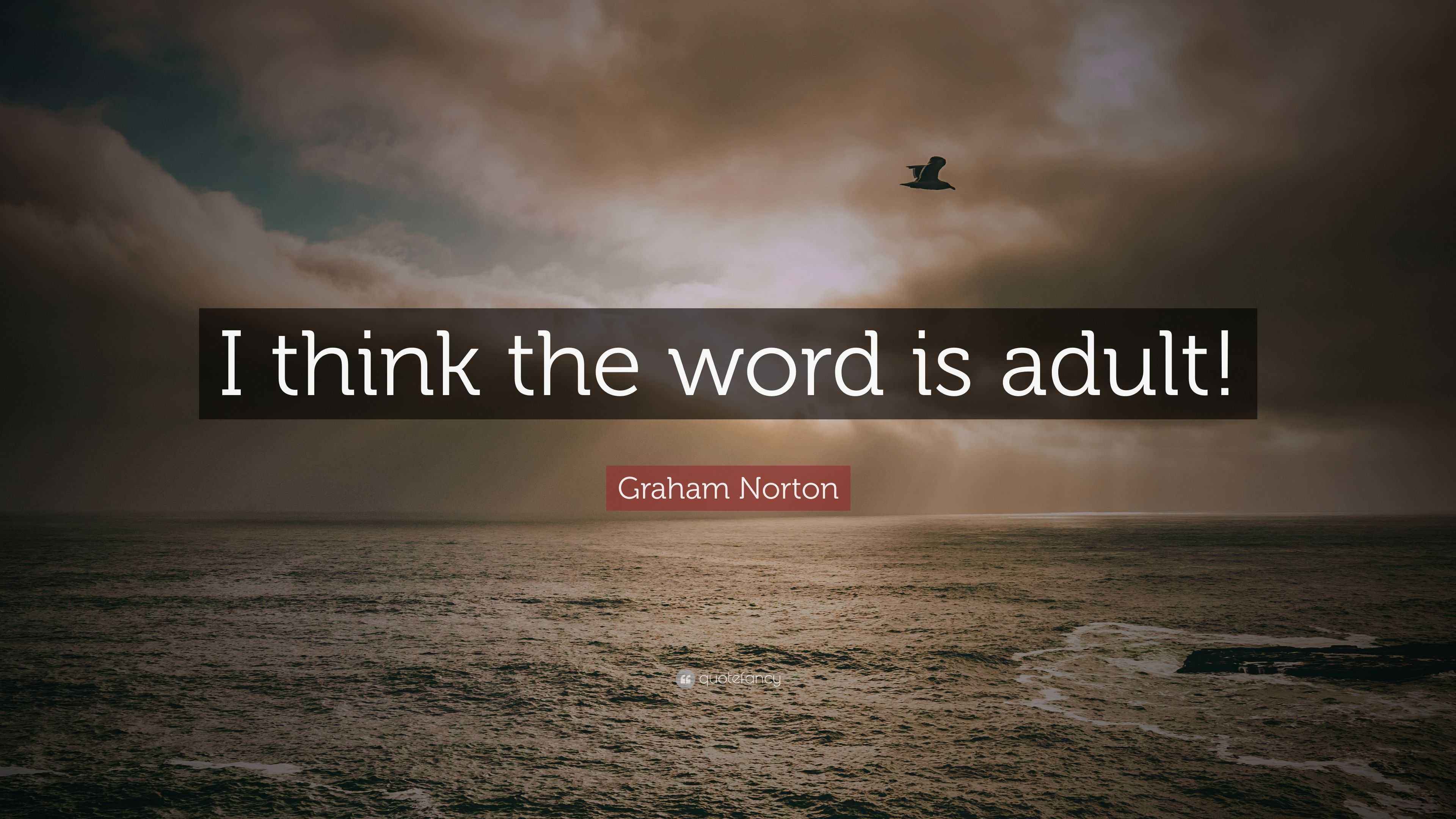 Graham Norton Quote: “I think the word is adult!”