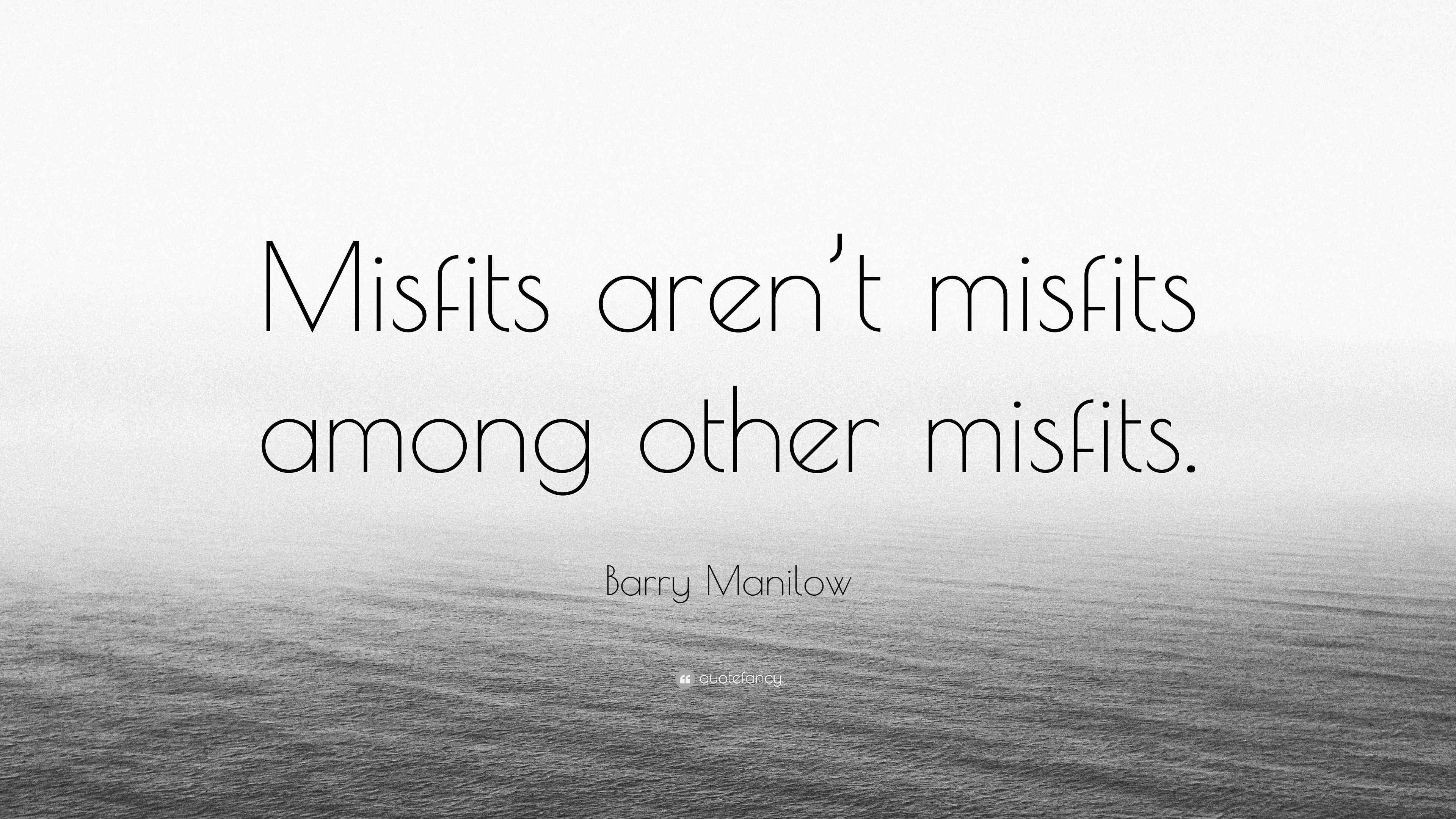 Barry Manilow Quote: “Misfits aren’t misfits among other misfits.”