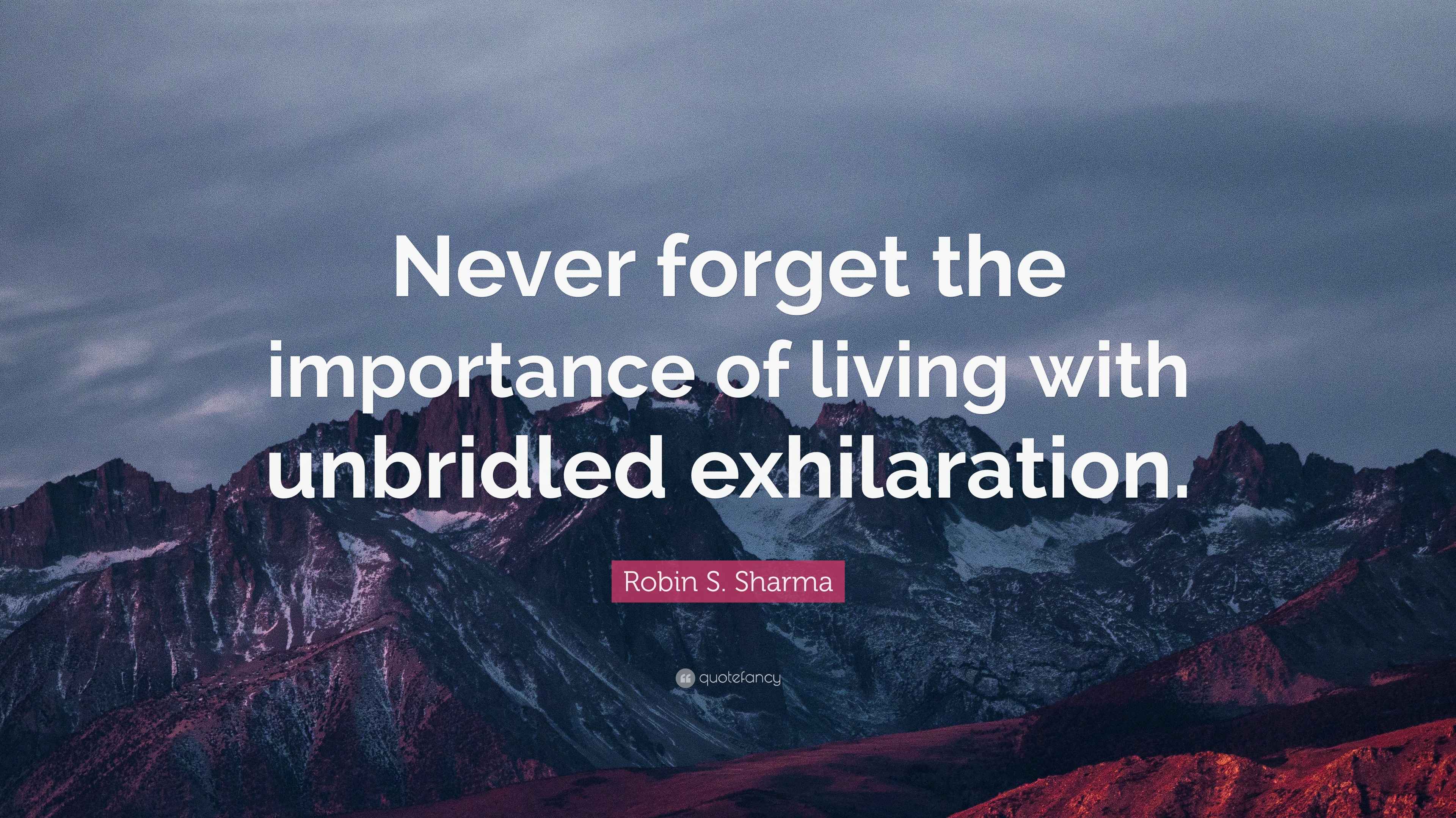 Robin S. Sharma Quote: “Never forget the importance of living with ...