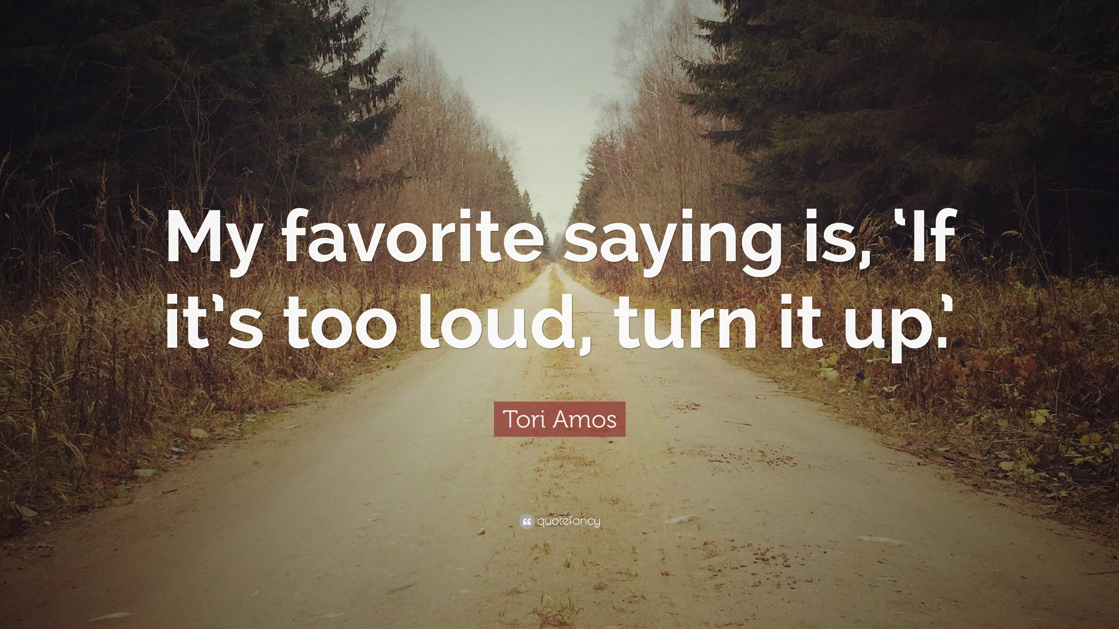 Tori Amos Quote: “My favorite saying is, ‘If it’s too loud, turn it up.’”