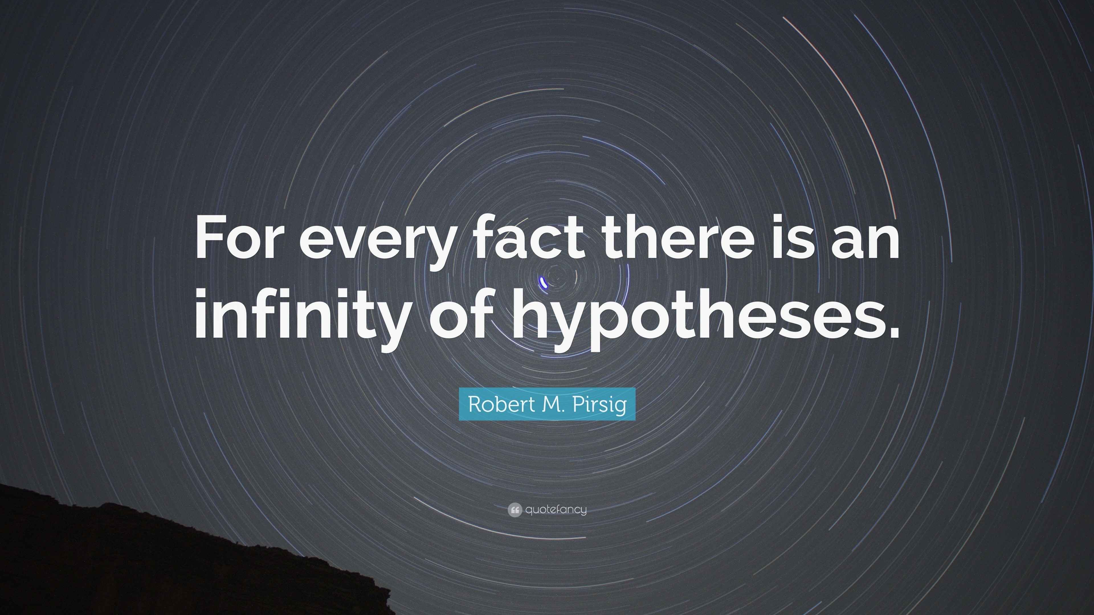 Robert M. Pirsig Quote: “For every fact there is an infinity of ...