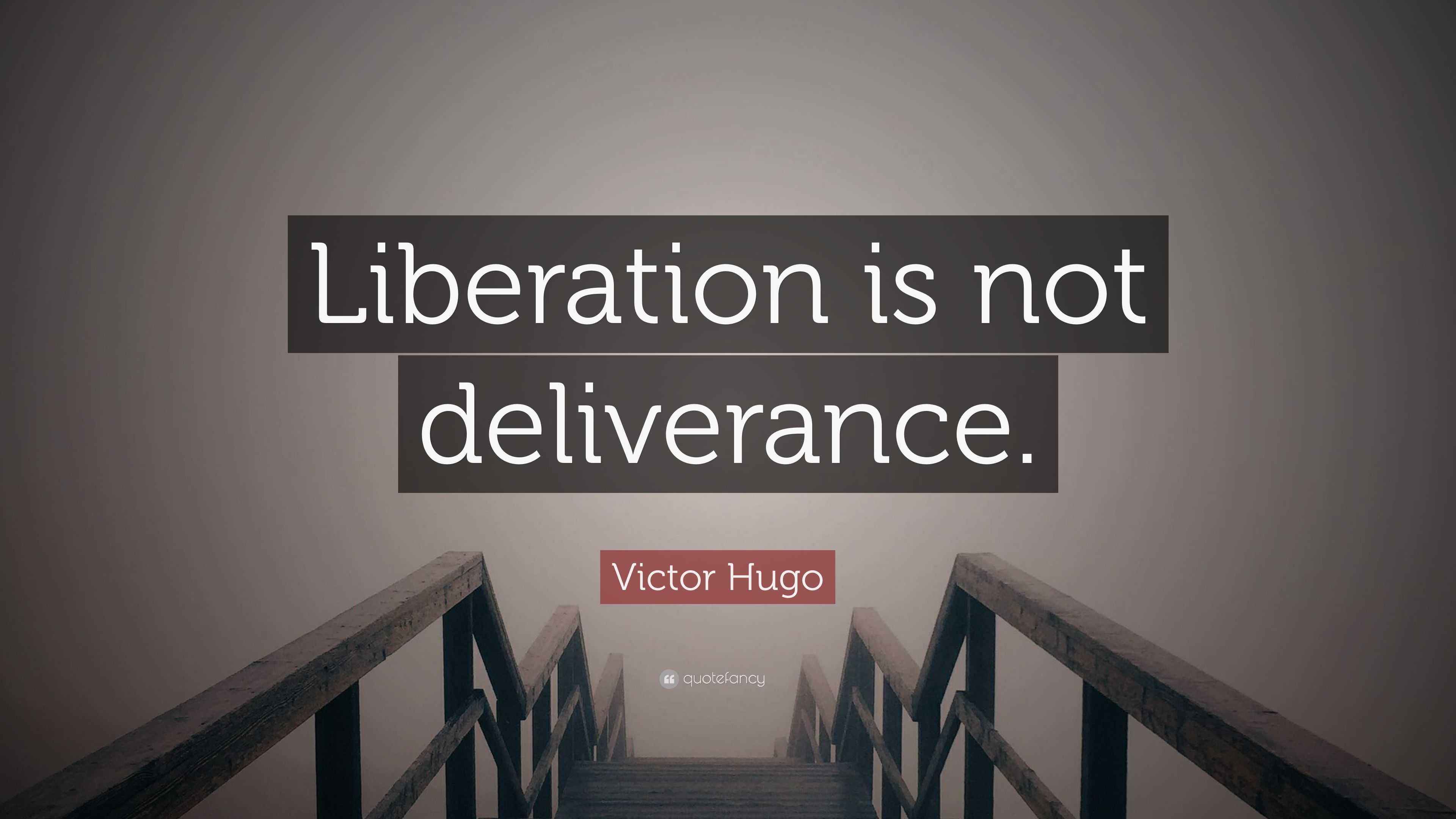 Victor Hugo Quote: “Liberation is not deliverance.”