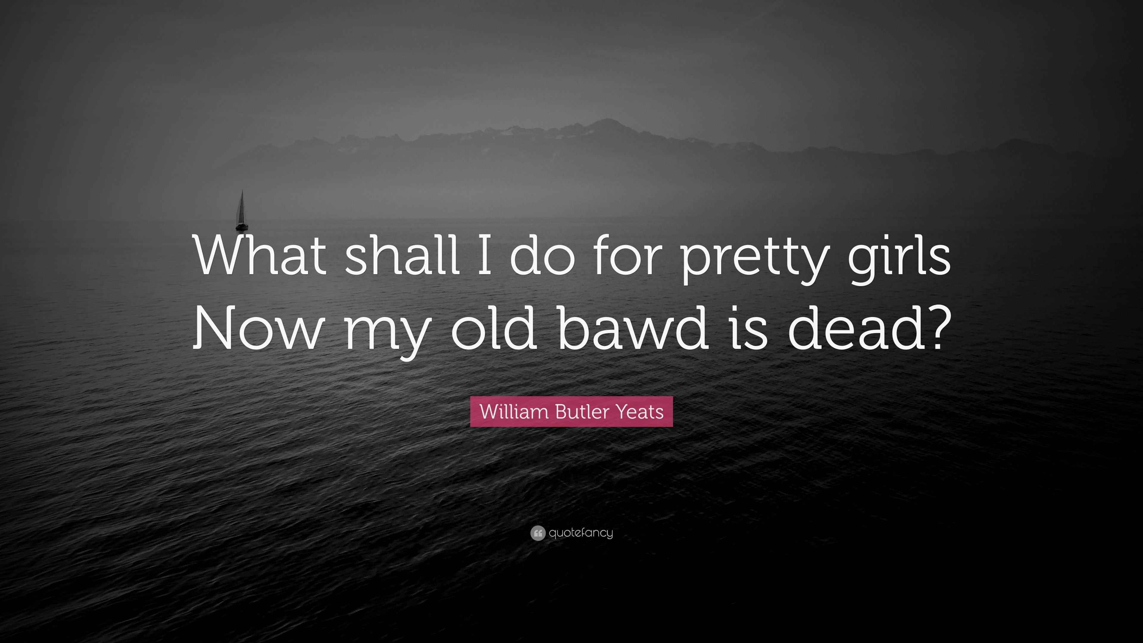 William Butler Yeats Quote: “What shall I do for pretty girls Now my ...