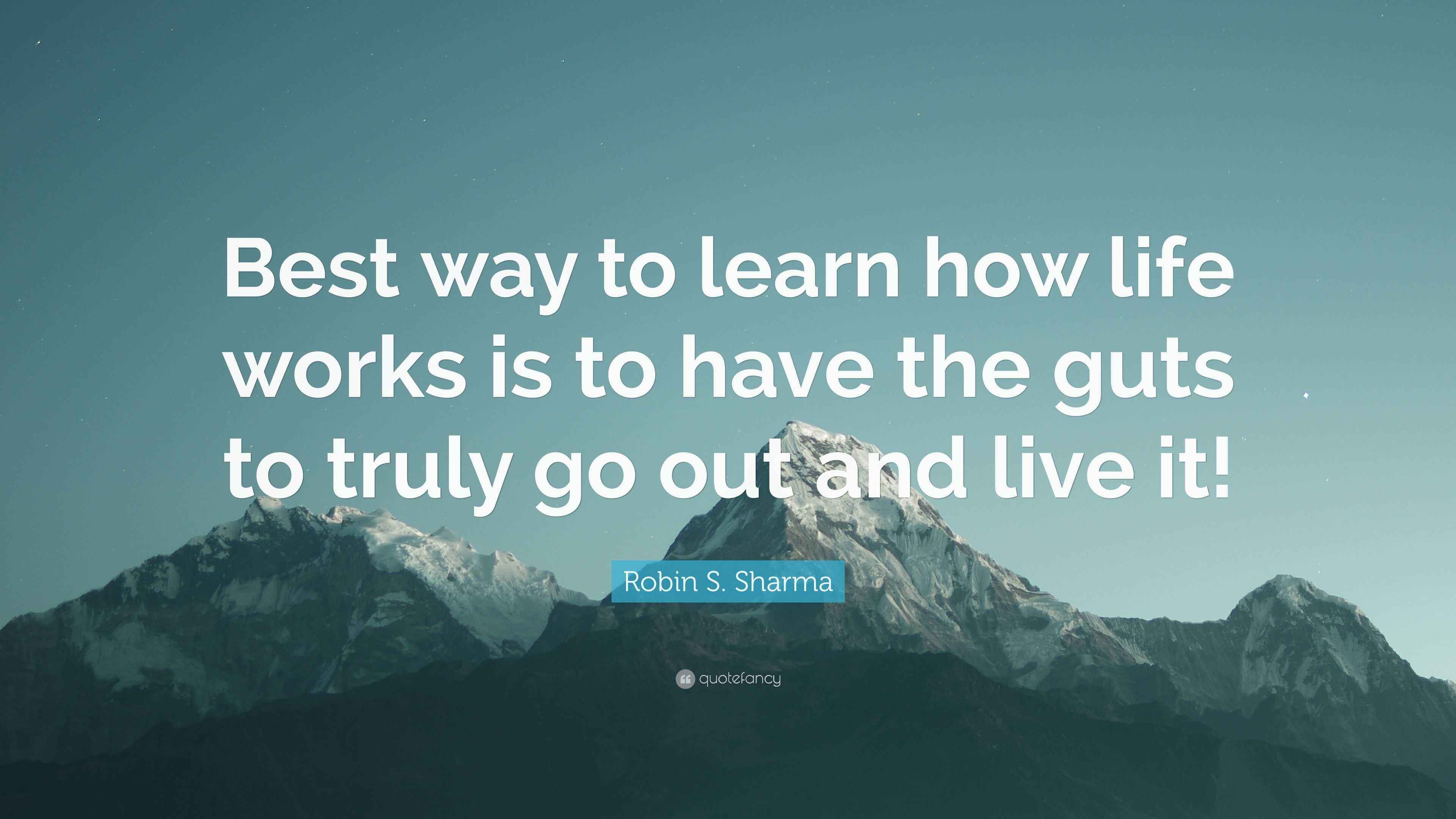 Robin S. Sharma Quote: “Best way to learn how life works is to have the ...