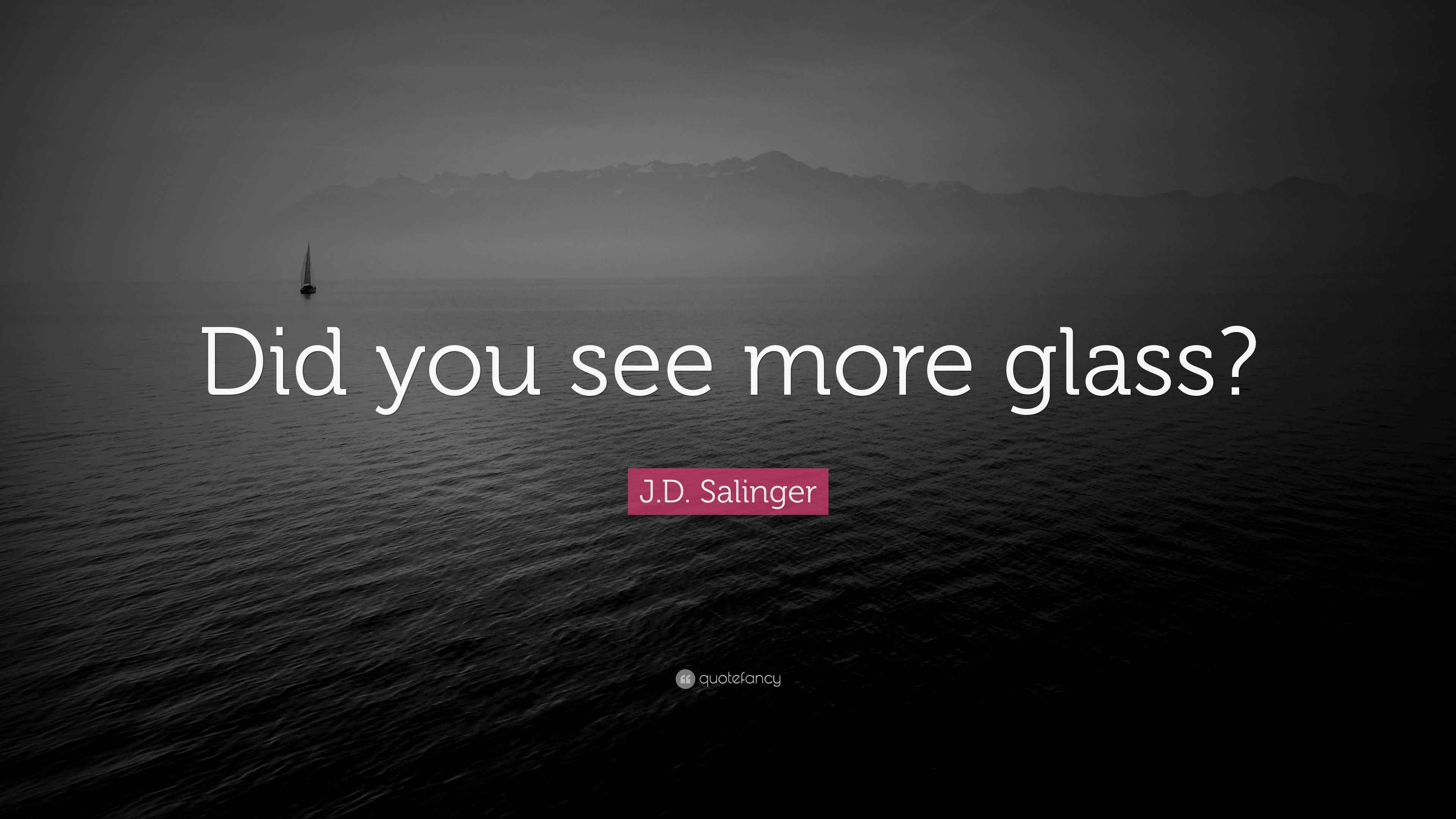 J.D. Salinger Quote: “Did you see more glass?”