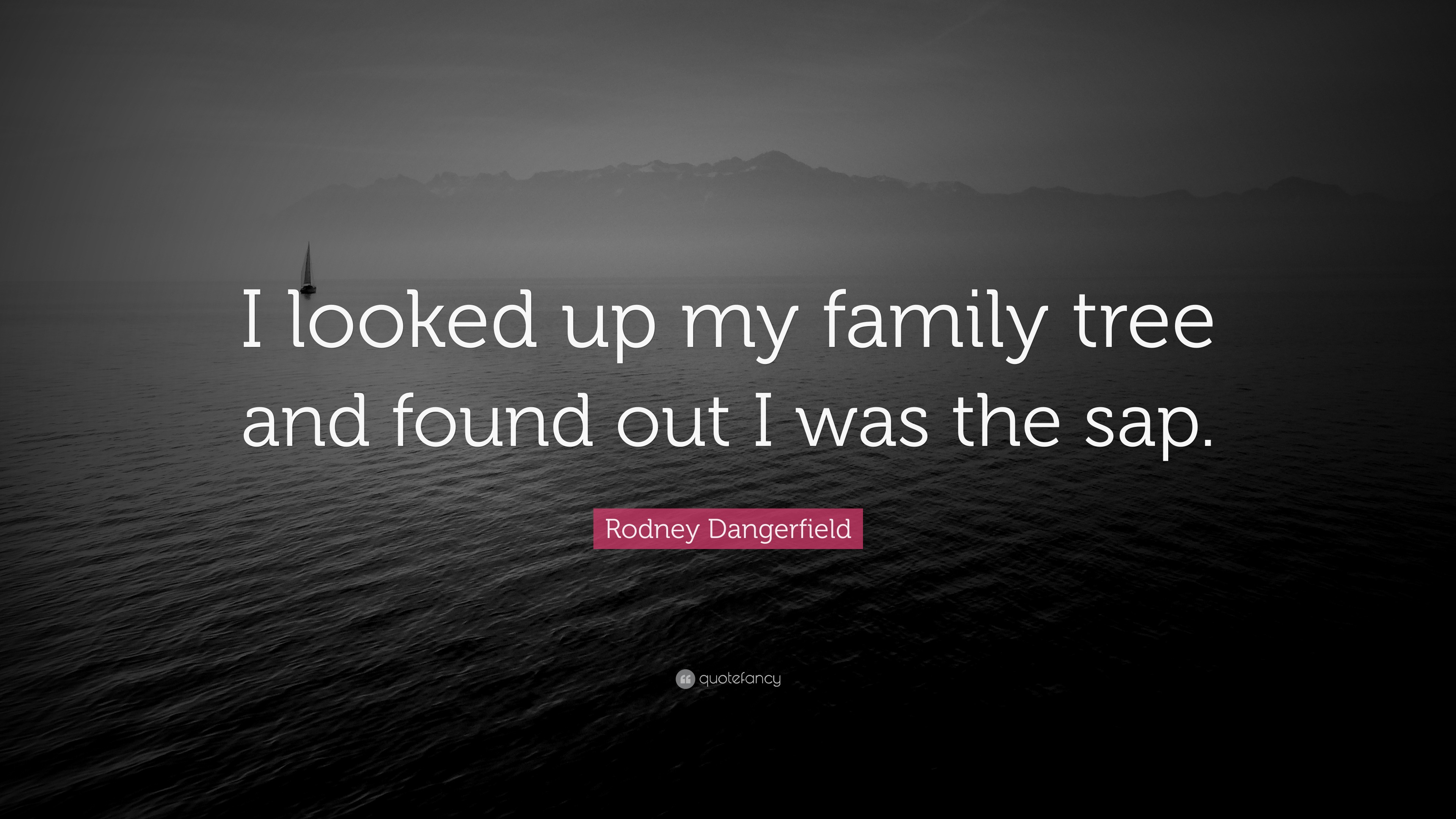 Rodney Dangerfield Quote: “I looked up my family tree and found out I ...