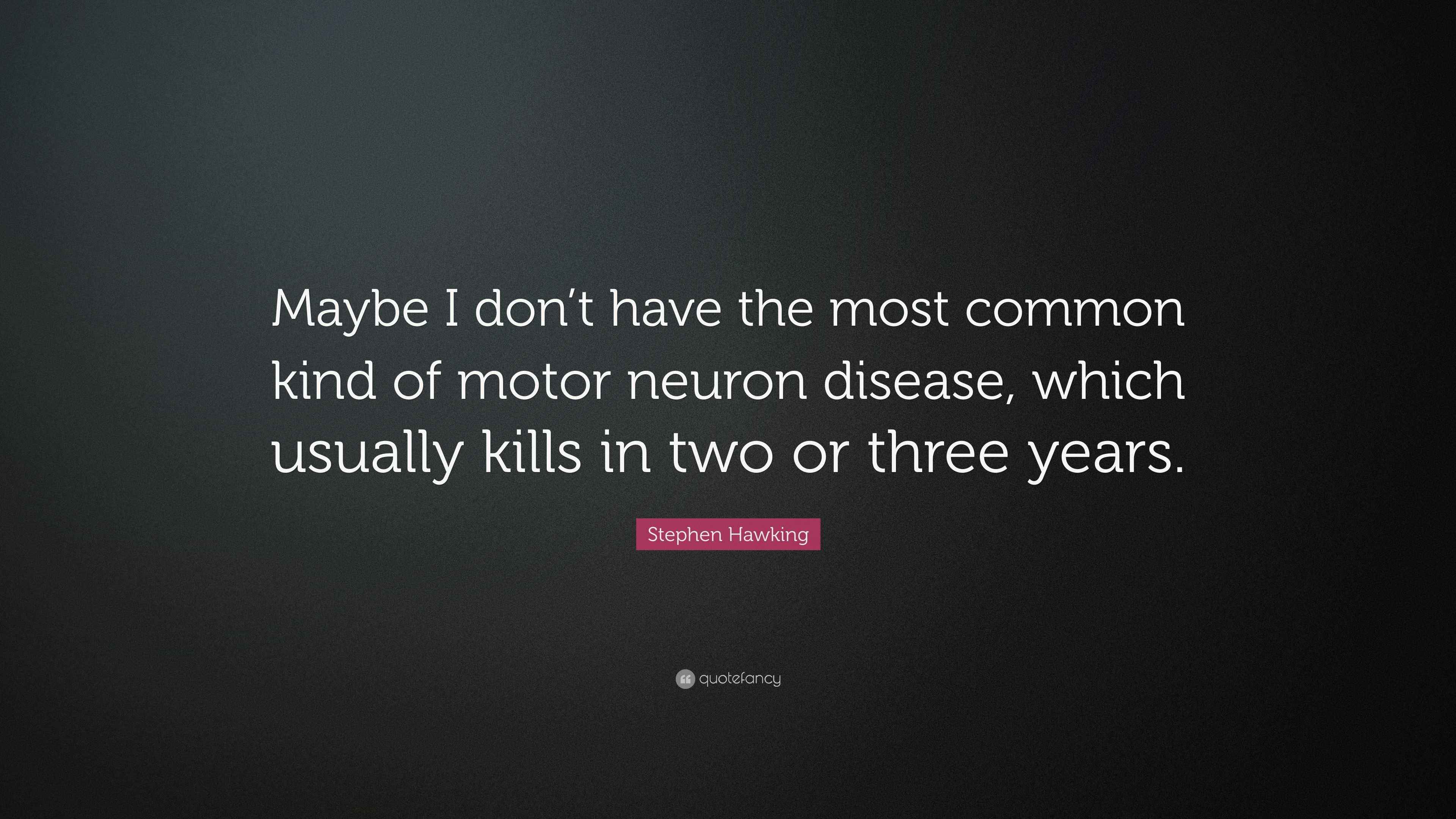 Stephen Hawking Quote: “Maybe I don’t have the most common kind of ...