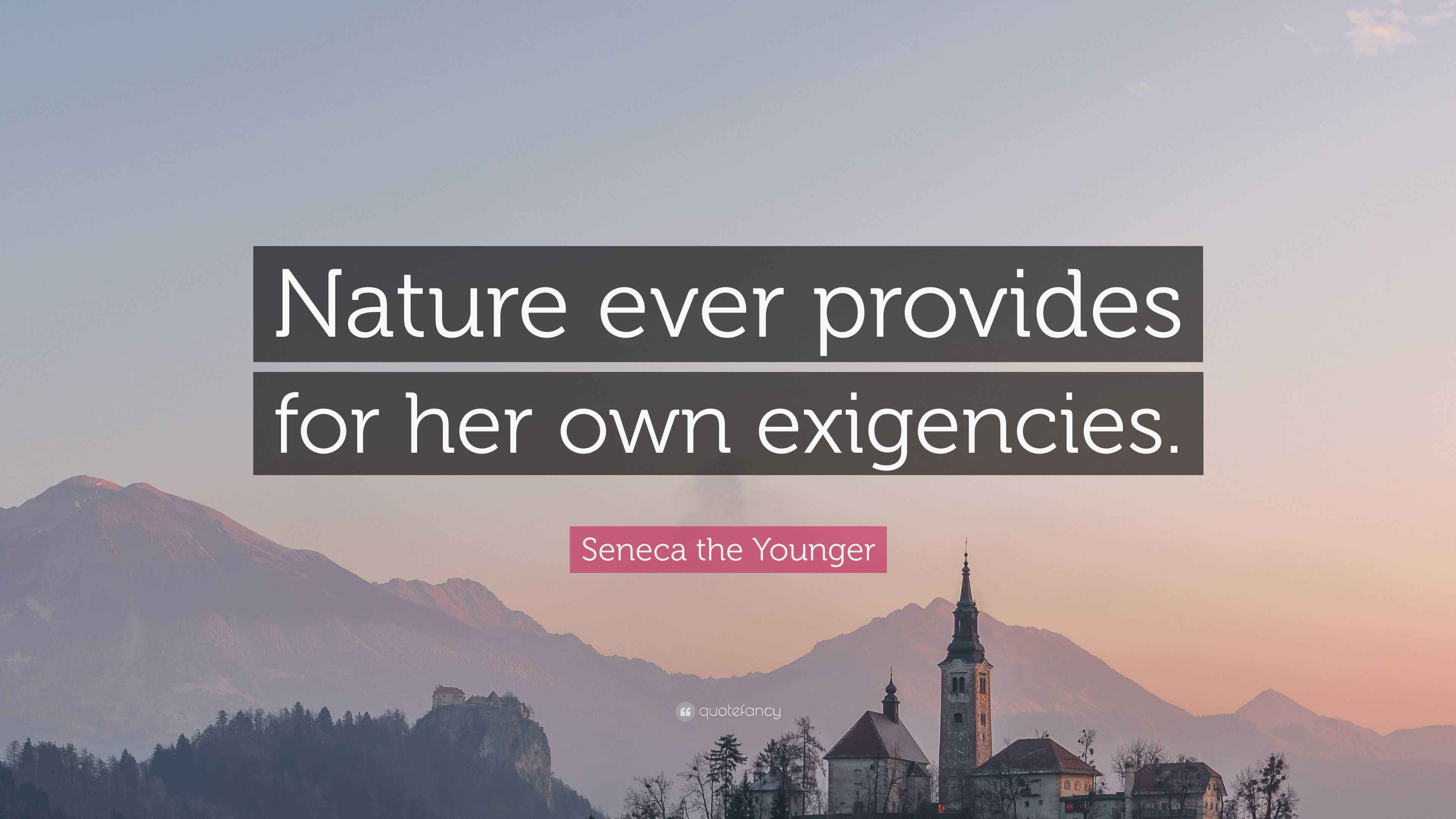 Seneca the Younger Quote: “Nature ever provides for her own exigencies.”