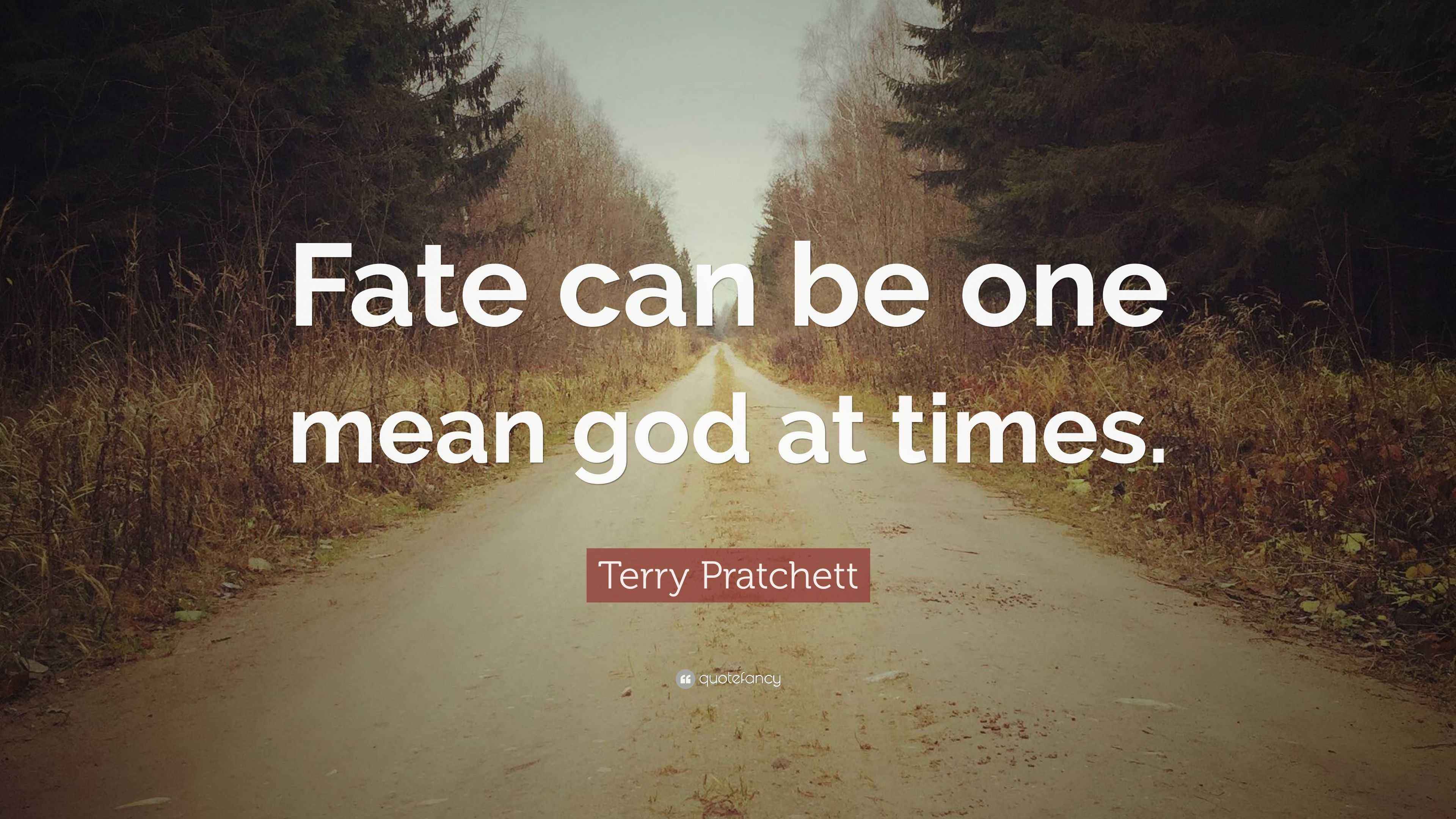 Terry Pratchett Quote: “Fate can be one mean god at times.”