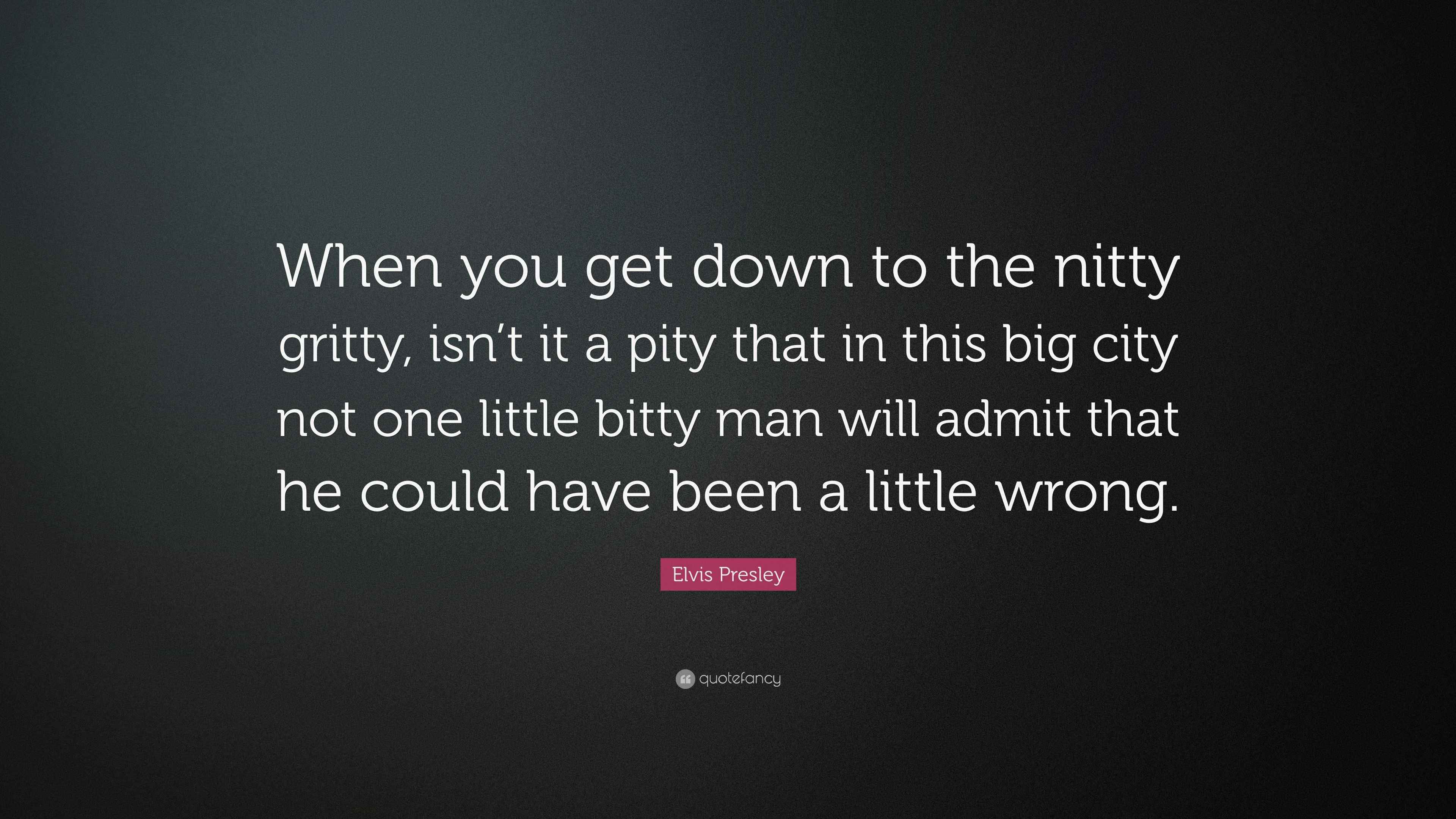 Elvis Presley Quote: “When you get down to the nitty gritty, isn’t it a ...