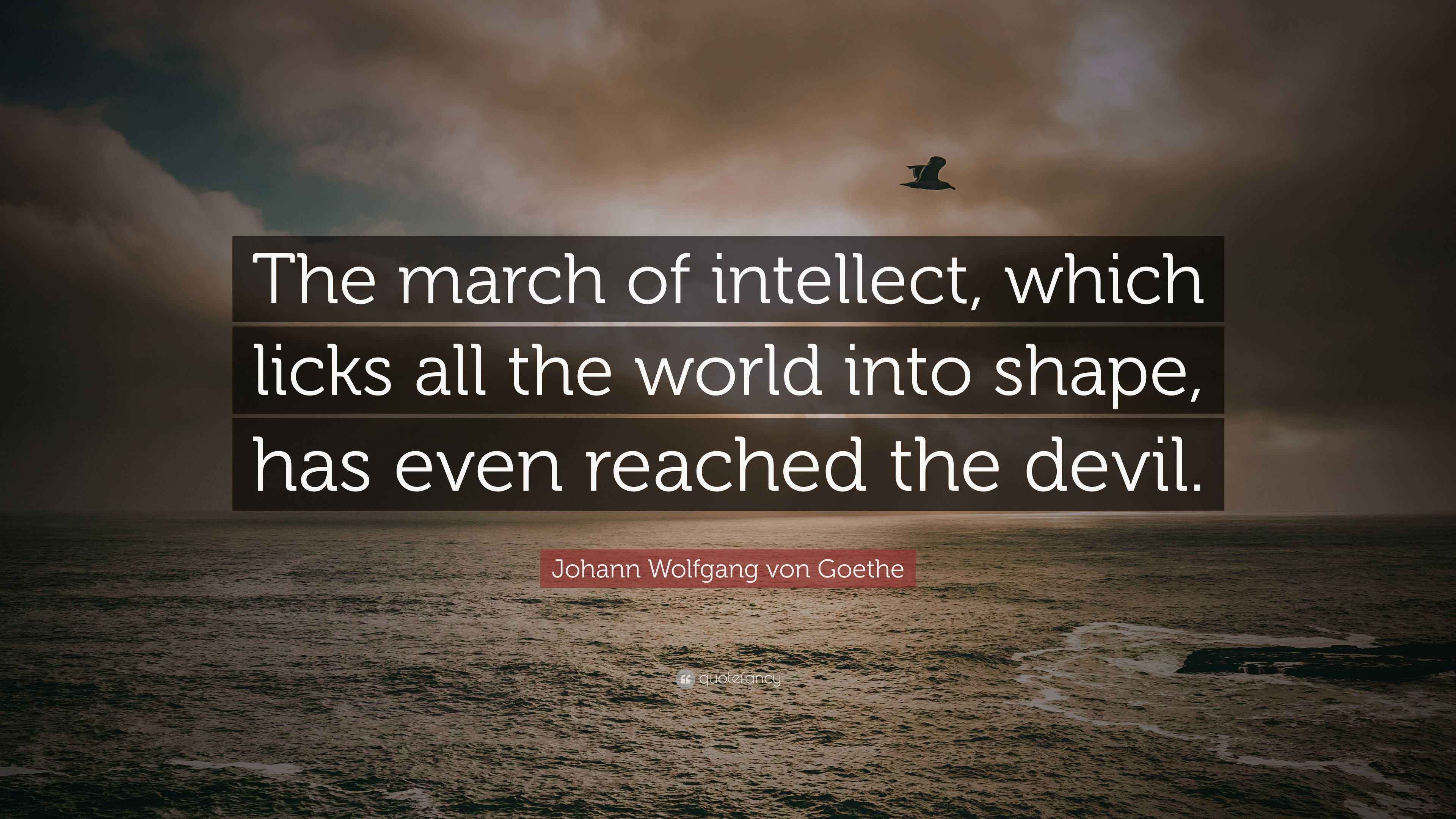 Johann Wolfgang von Goethe Quote: “The march of intellect, which licks ...