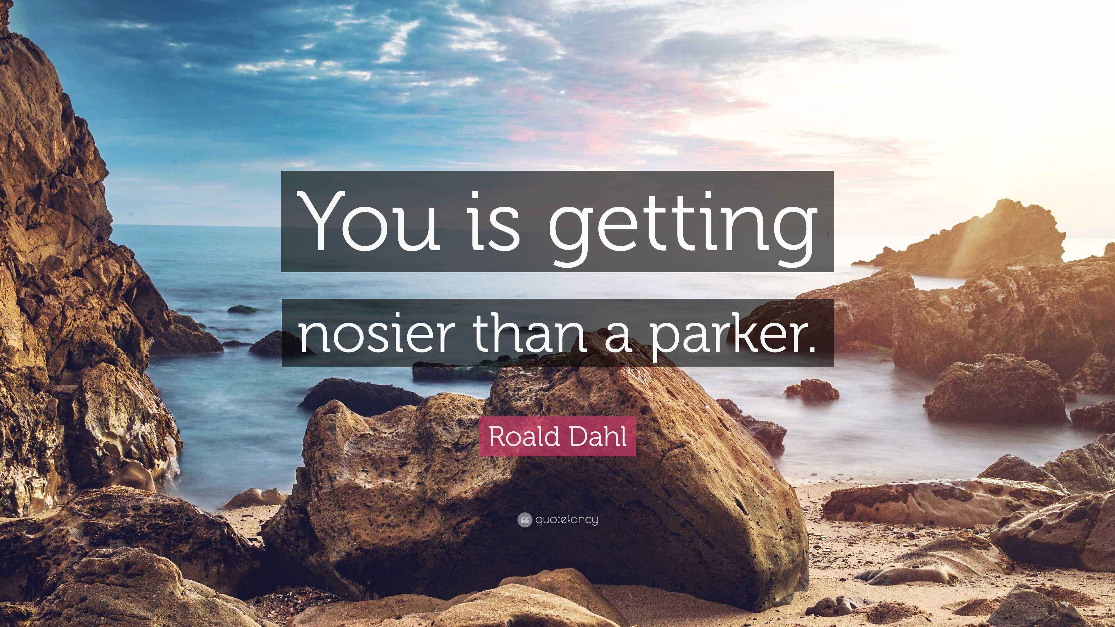 Roald Dahl Quote: “You is getting nosier than a parker.”