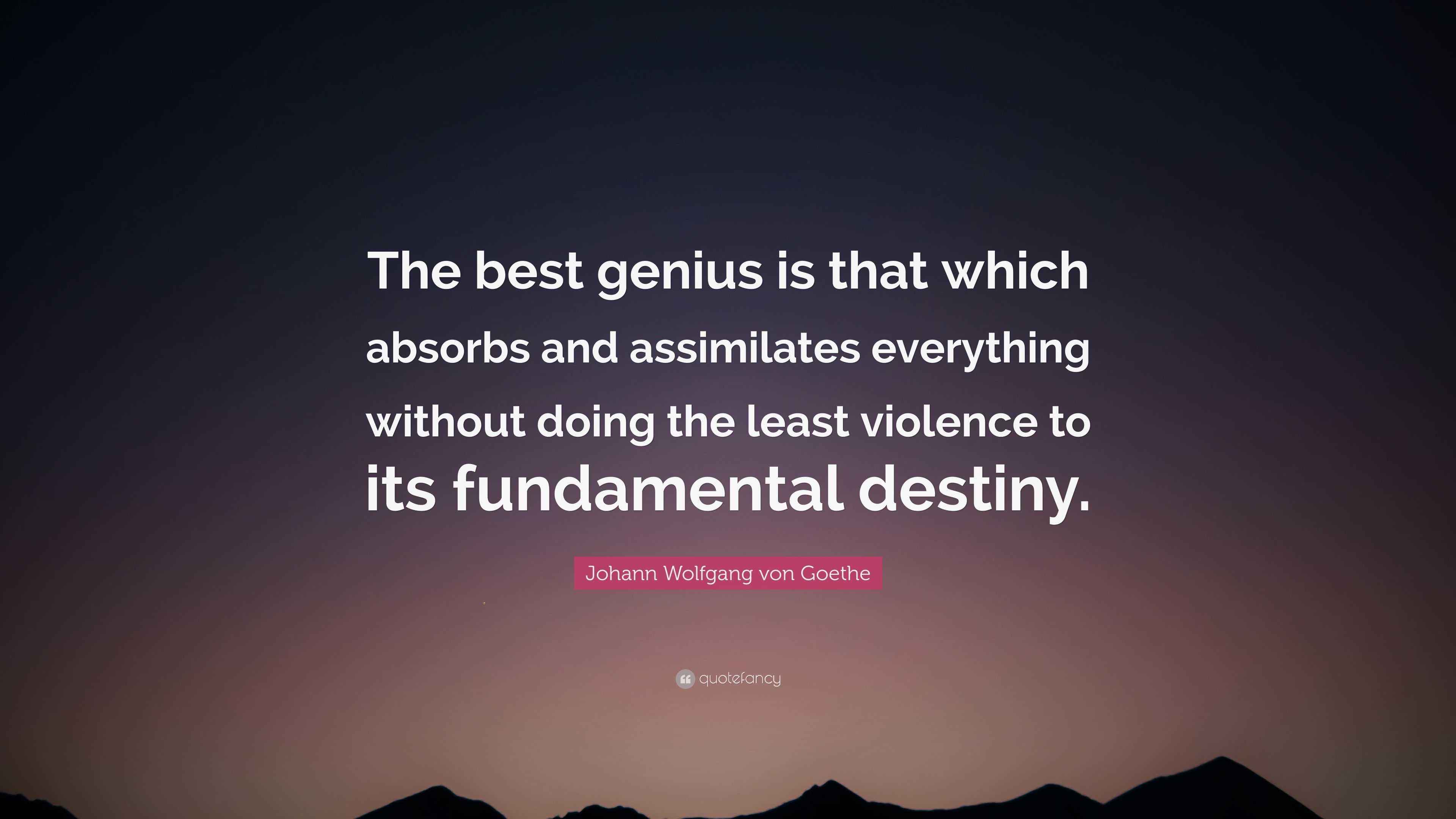 Johann Wolfgang von Goethe Quote: “The best genius is that which ...