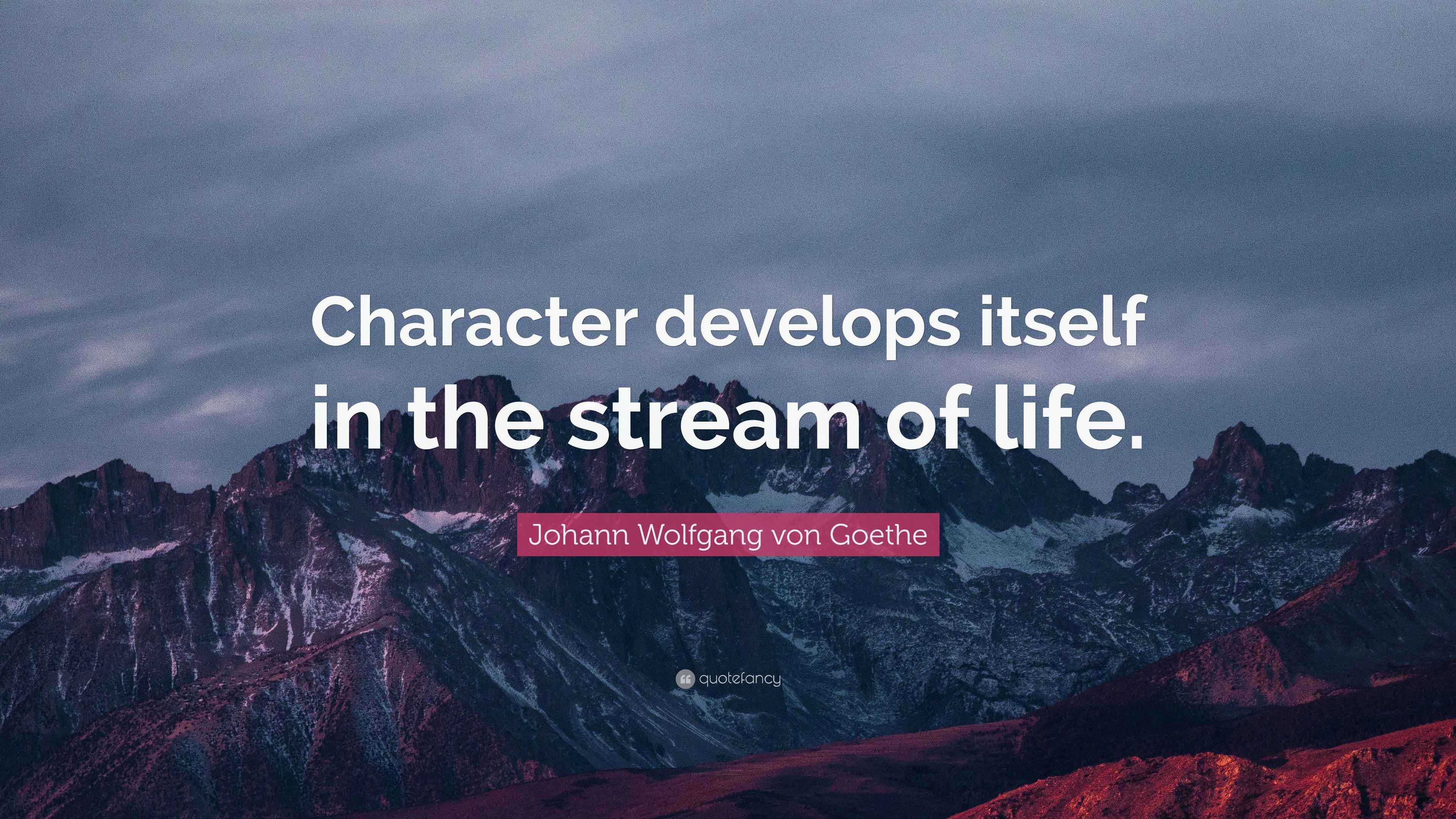 Johann Wolfgang von Goethe Quote: “Character develops itself in the ...
