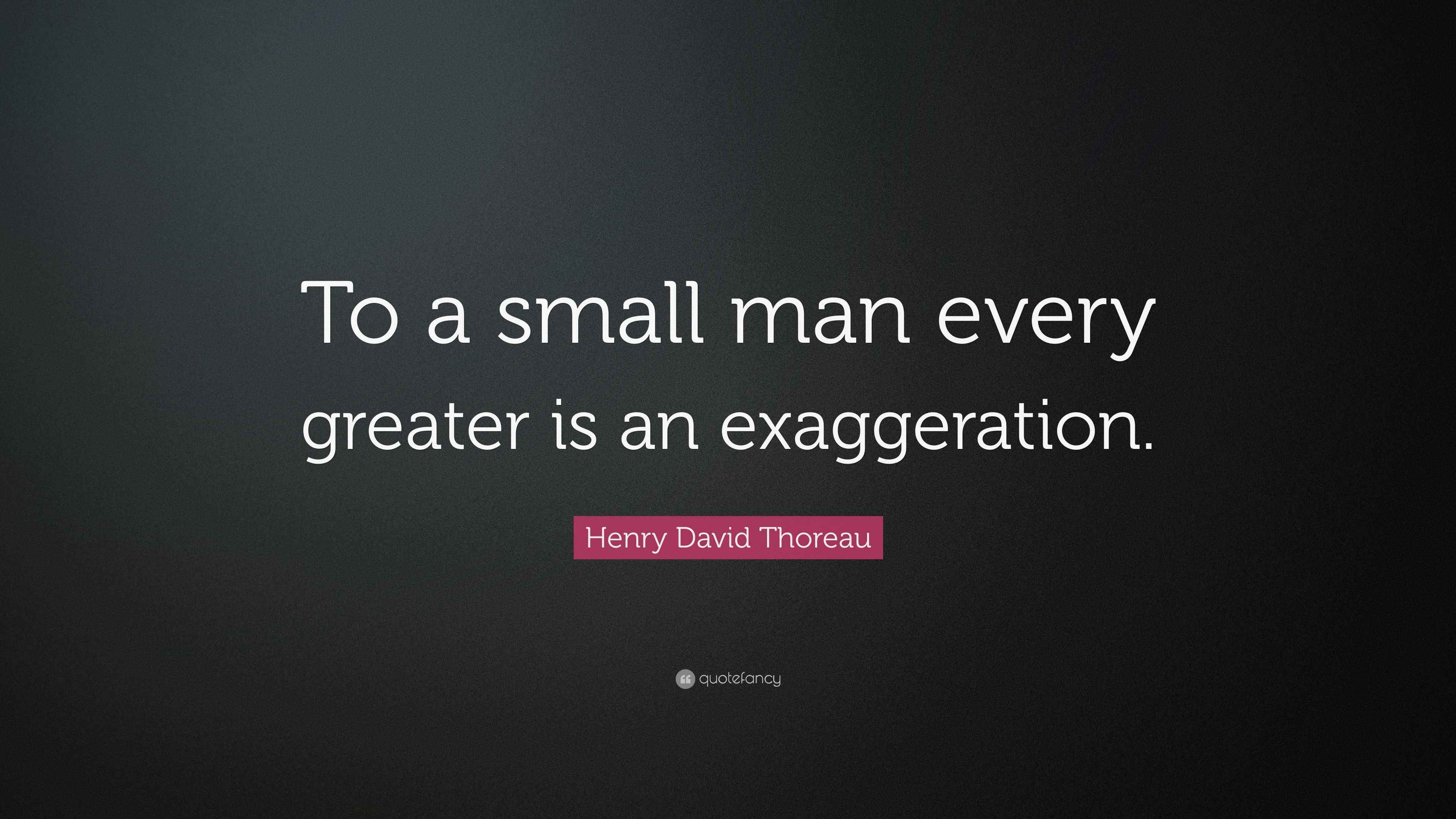 Henry David Thoreau Quote: “To a small man every greater is an ...