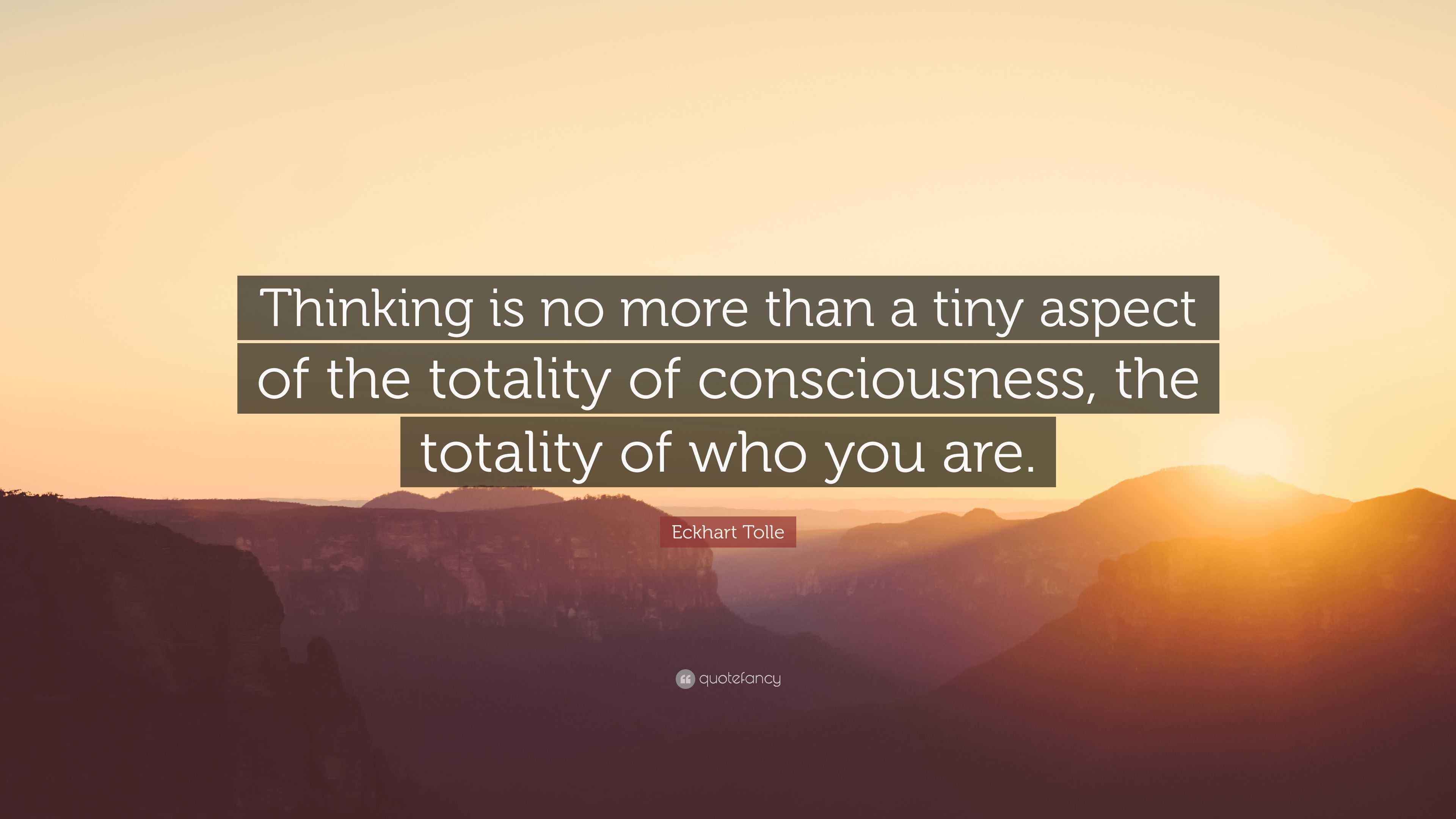 Eckhart Tolle Quote: “Thinking is no more than a tiny aspect of the ...