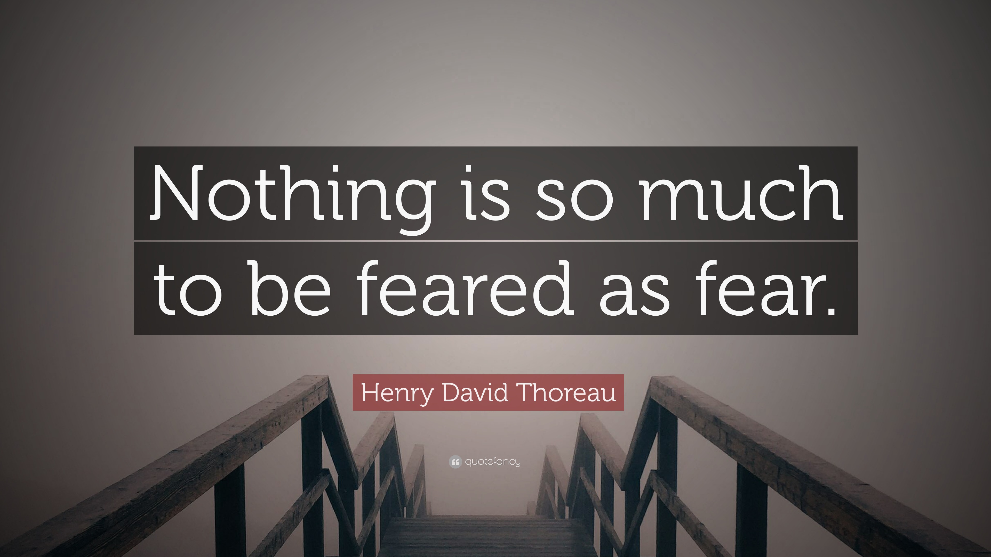 Henry David Thoreau Quote: “Nothing is so much to be feared as fear.”