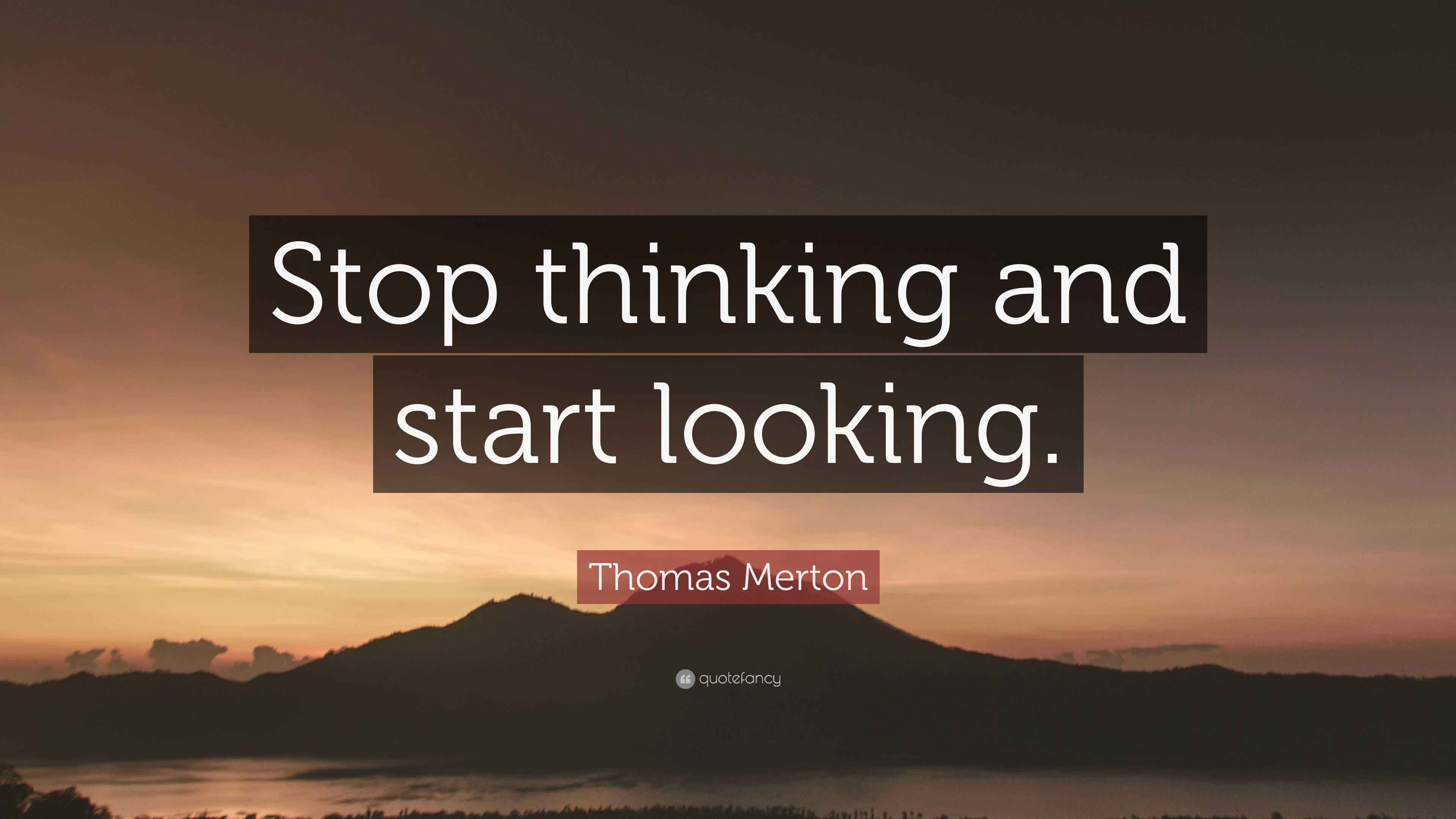 Thomas Merton Quote: “Stop thinking and start looking.”