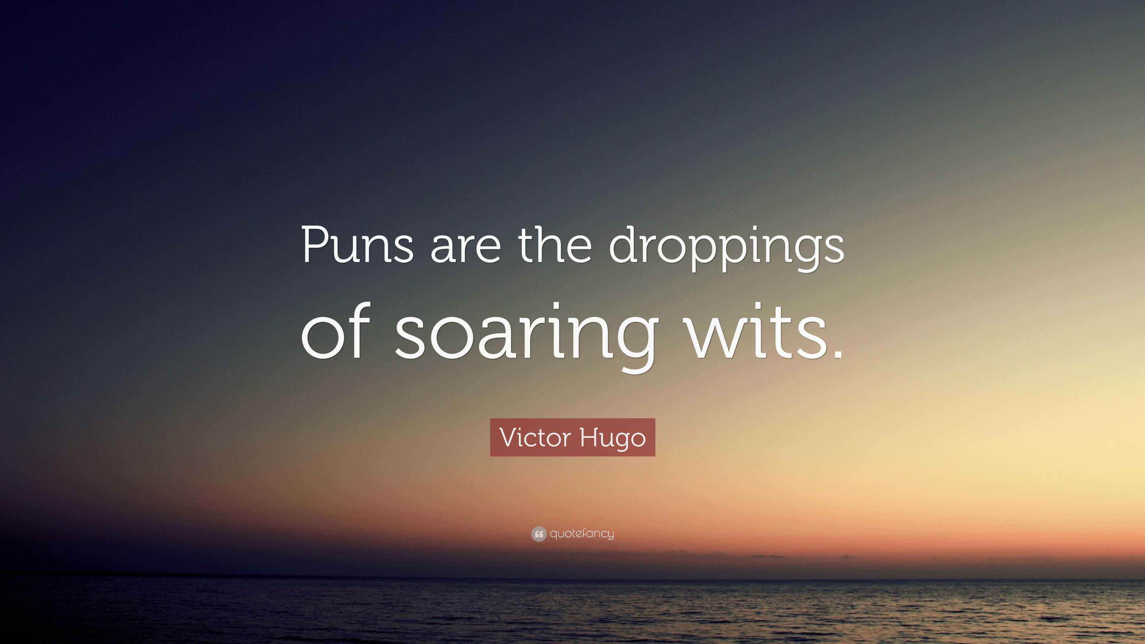 Victor Hugo Quote: “Puns are the droppings of soaring wits.”