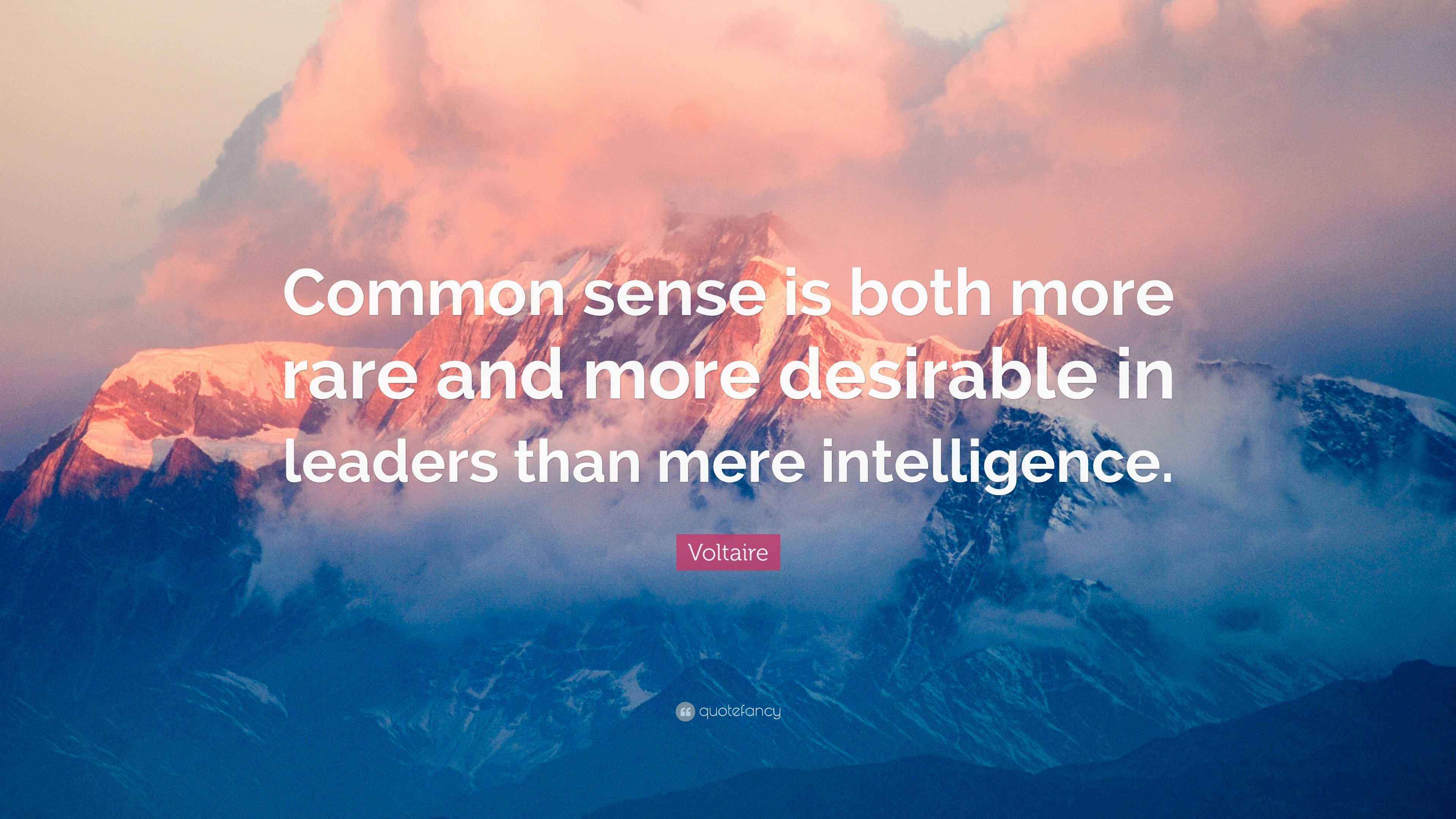 Voltaire Quote: “Common sense is both more rare and more desirable in ...