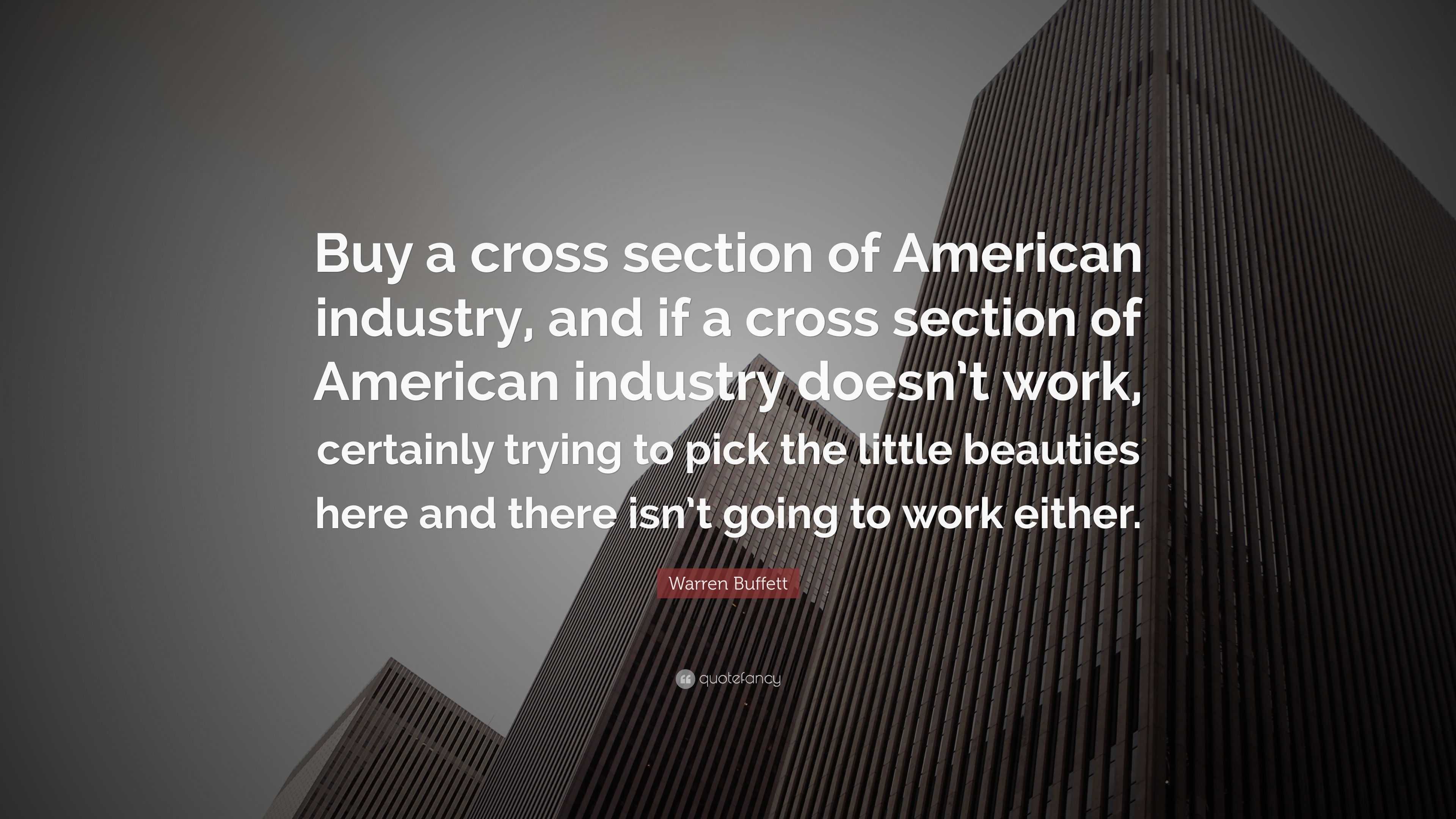 Warren Buffett Quote: “Buy a cross section of American industry, and if ...