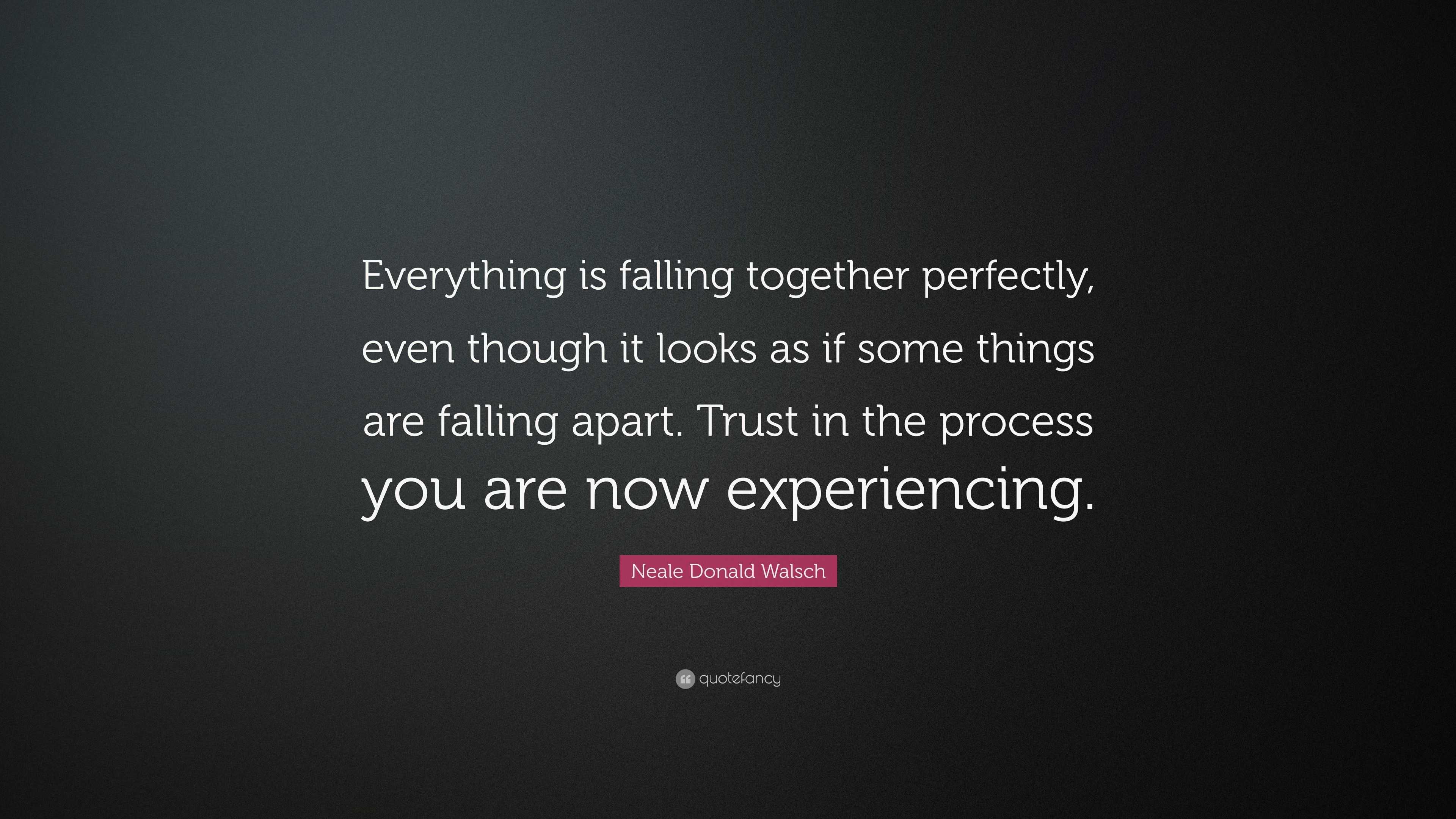 Neale Donald Walsch Quote: “Everything is falling together perfectly ...