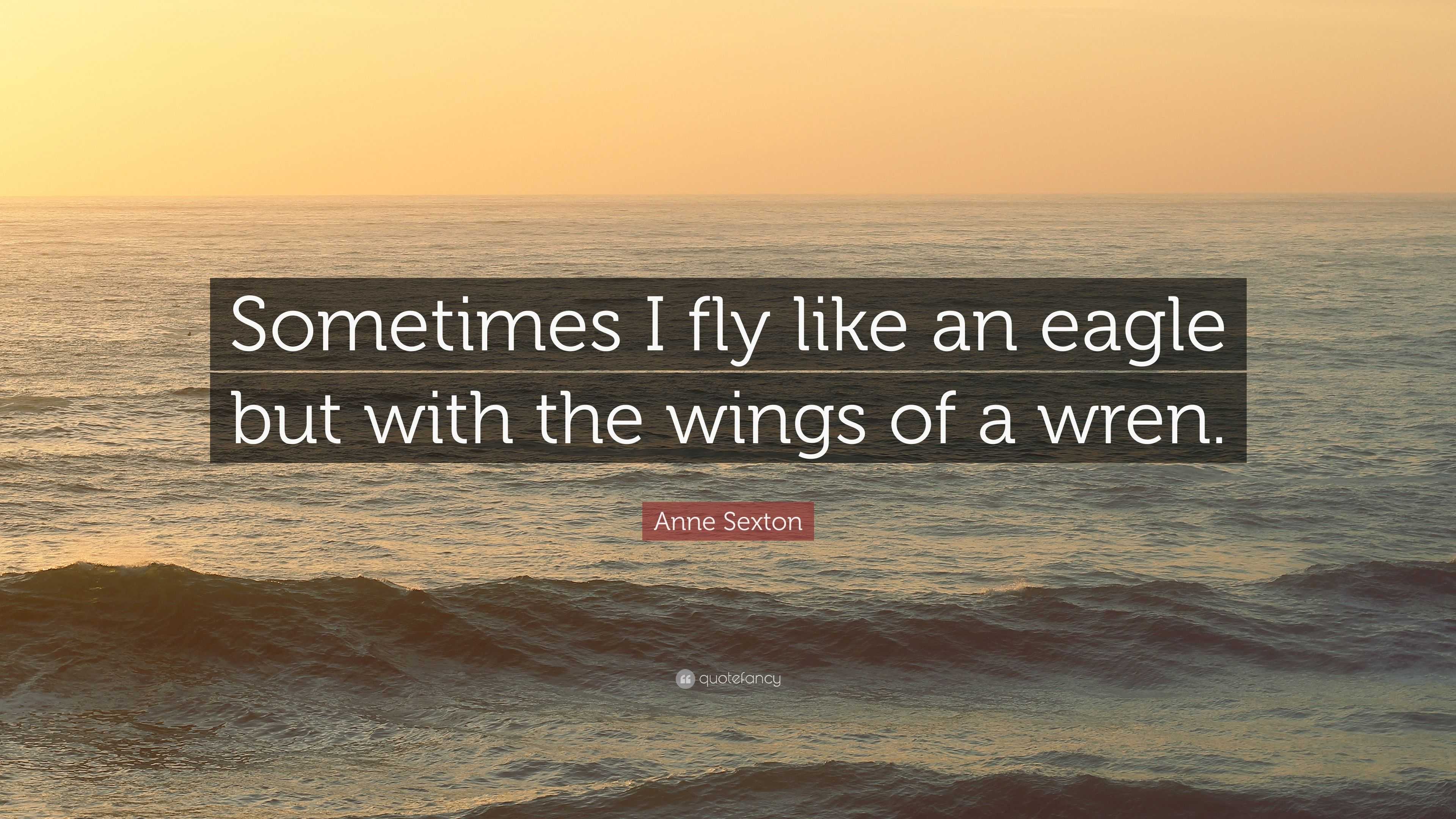 Anne Sexton Quote: “Sometimes I fly like an eagle but with the wings of ...