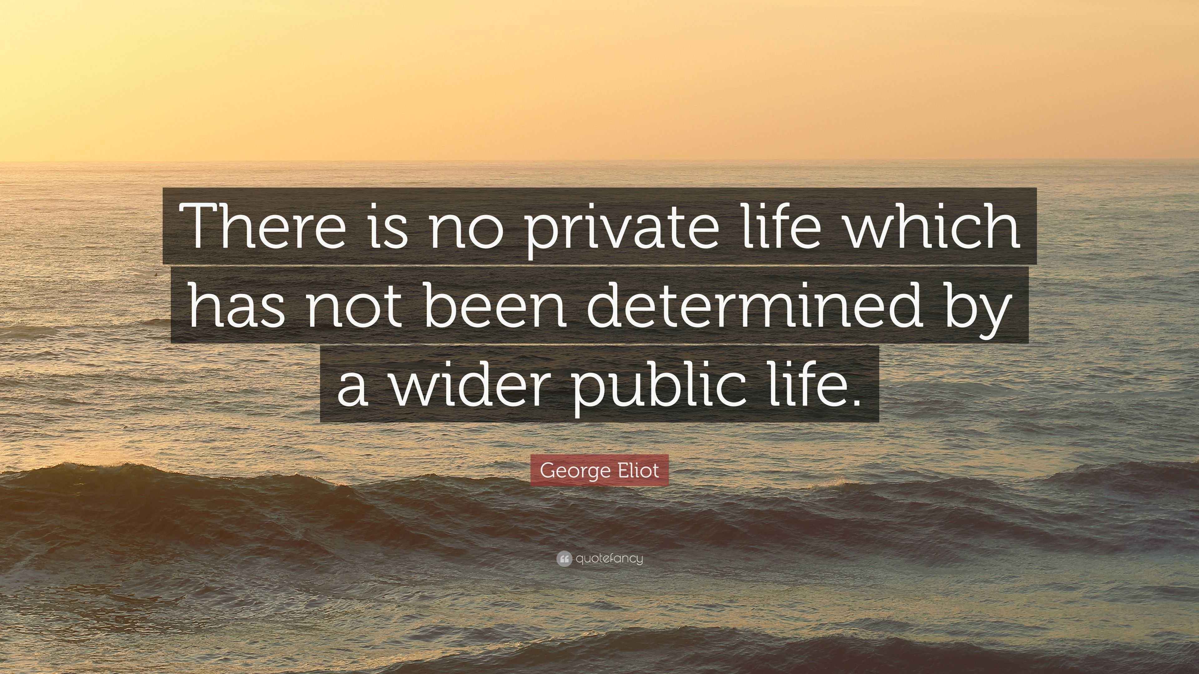 George Eliot Quote: “There is no private life which has not been ...
