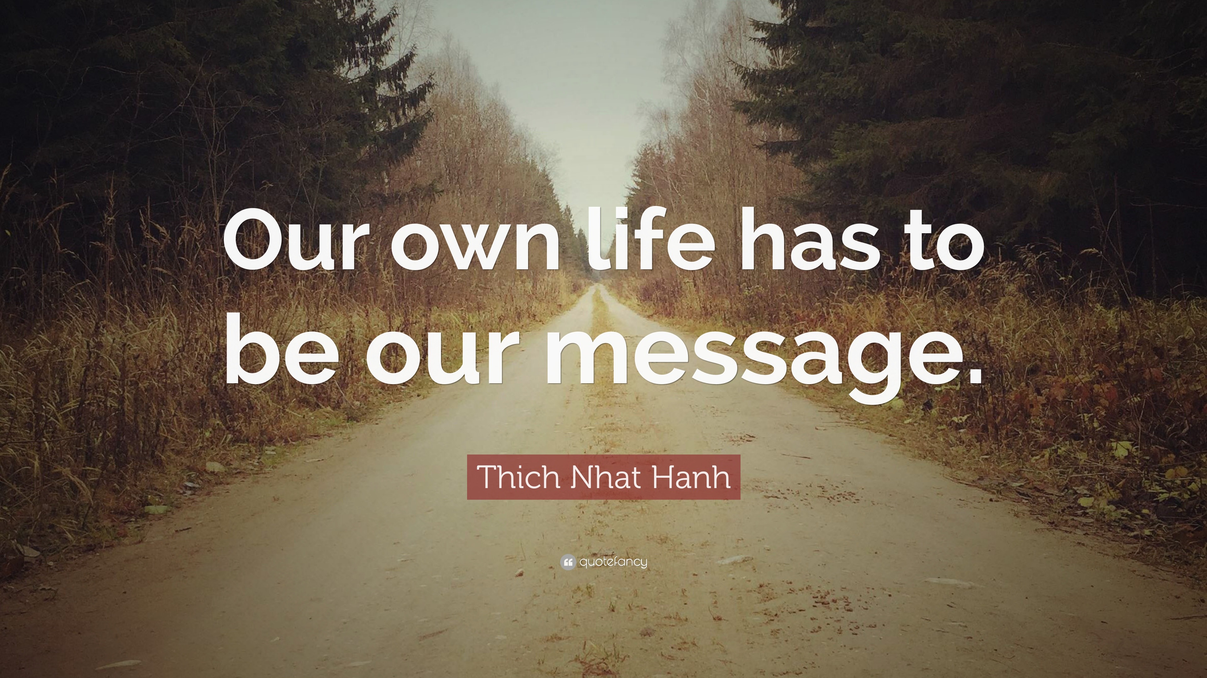 Thich Nhat Hanh Quote: “Our own life has to be our message.”