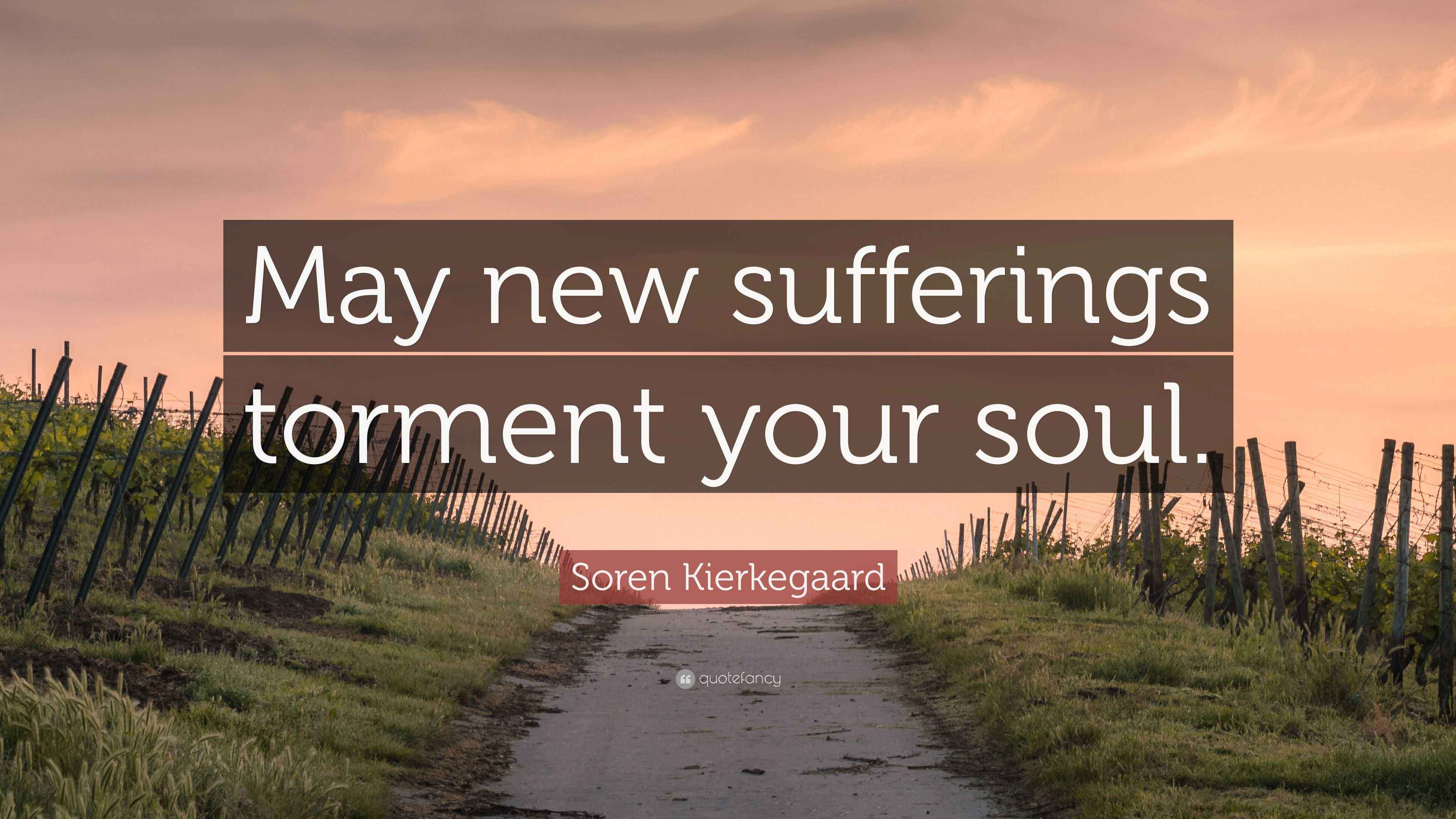 Soren Kierkegaard Quote: “May new sufferings torment your soul.”