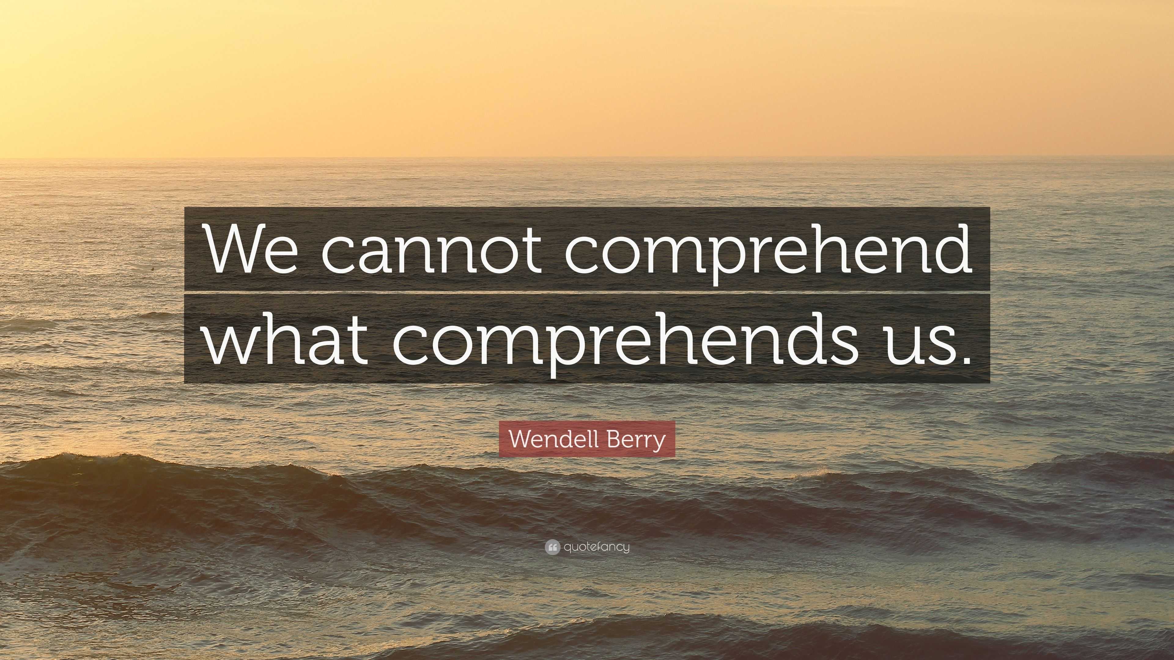 Wendell Berry Quote: “We cannot comprehend what comprehends us.”