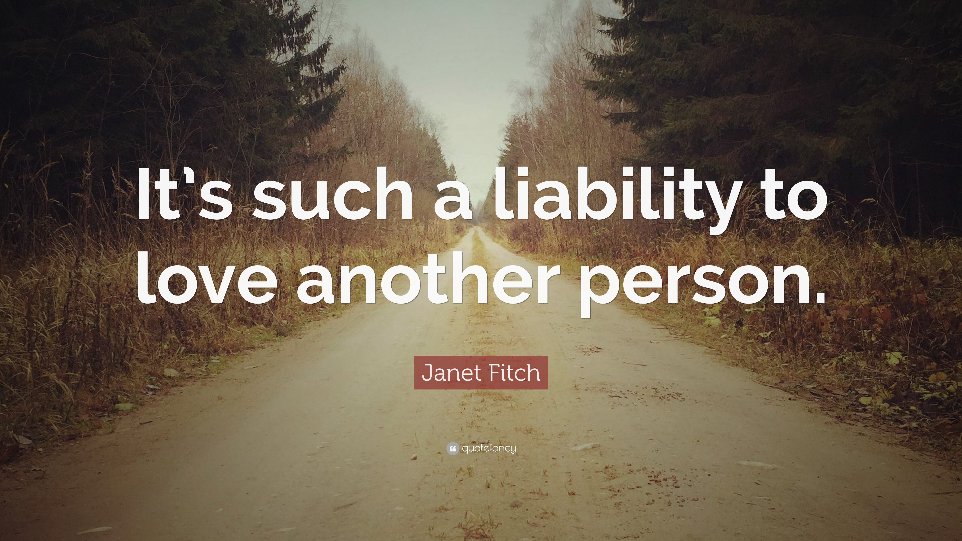 Janet Fitch Quote: “It’s such a liability to love another person.”