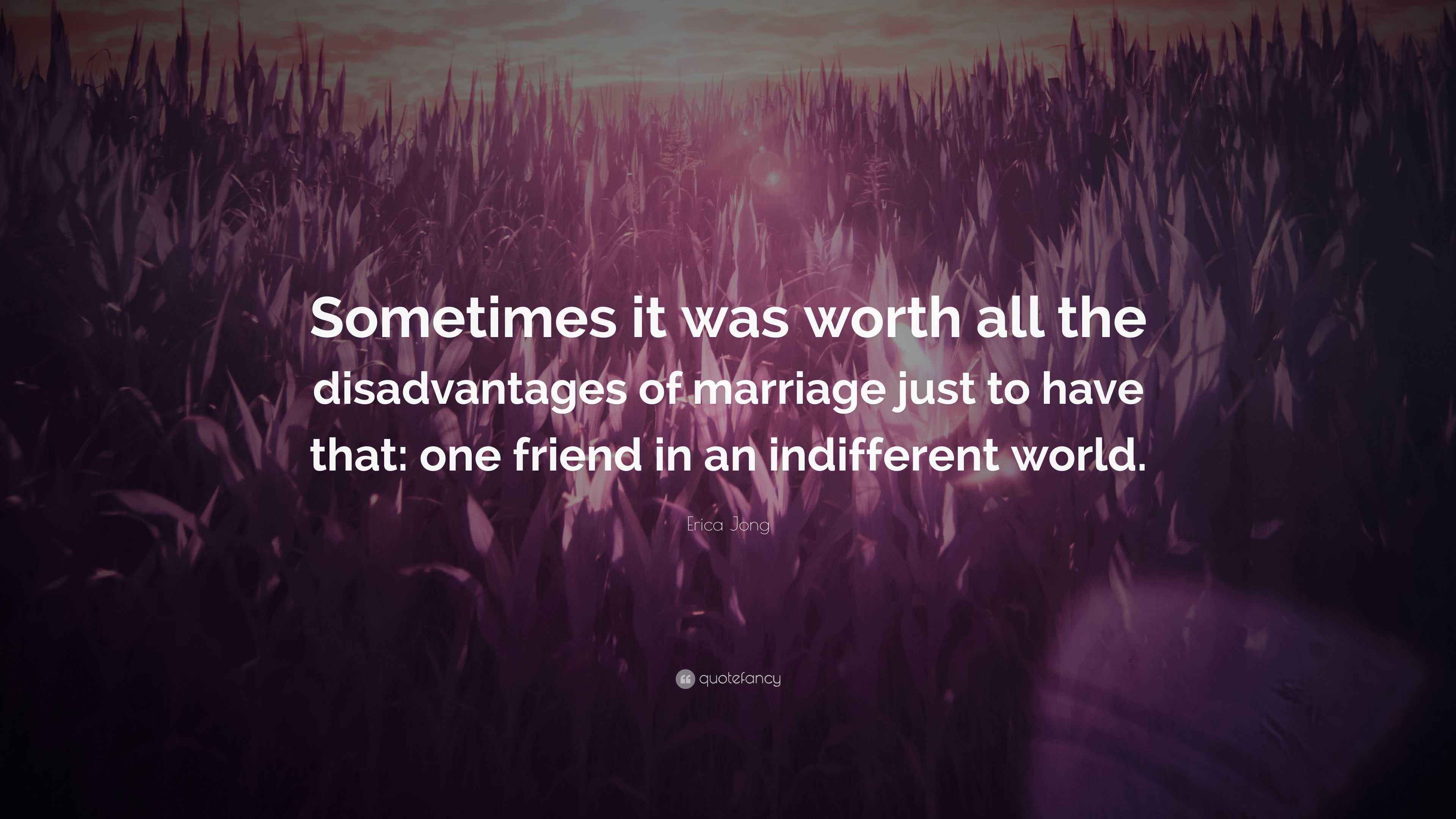 Erica Jong Quote: “Sometimes it was worth all the disadvantages of ...