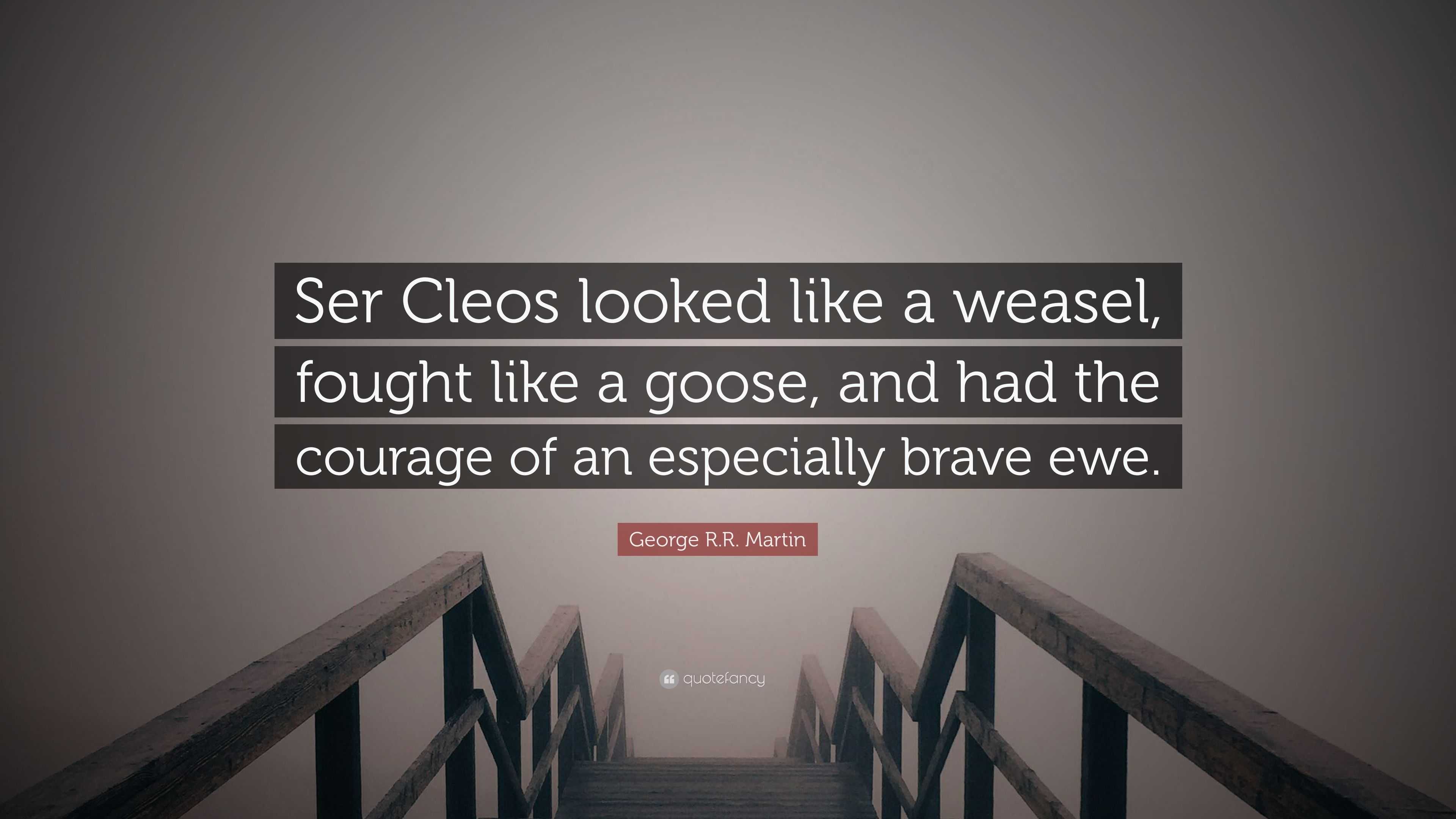 George R.R. Martin Quote: “Ser Cleos looked like a weasel, fought like ...