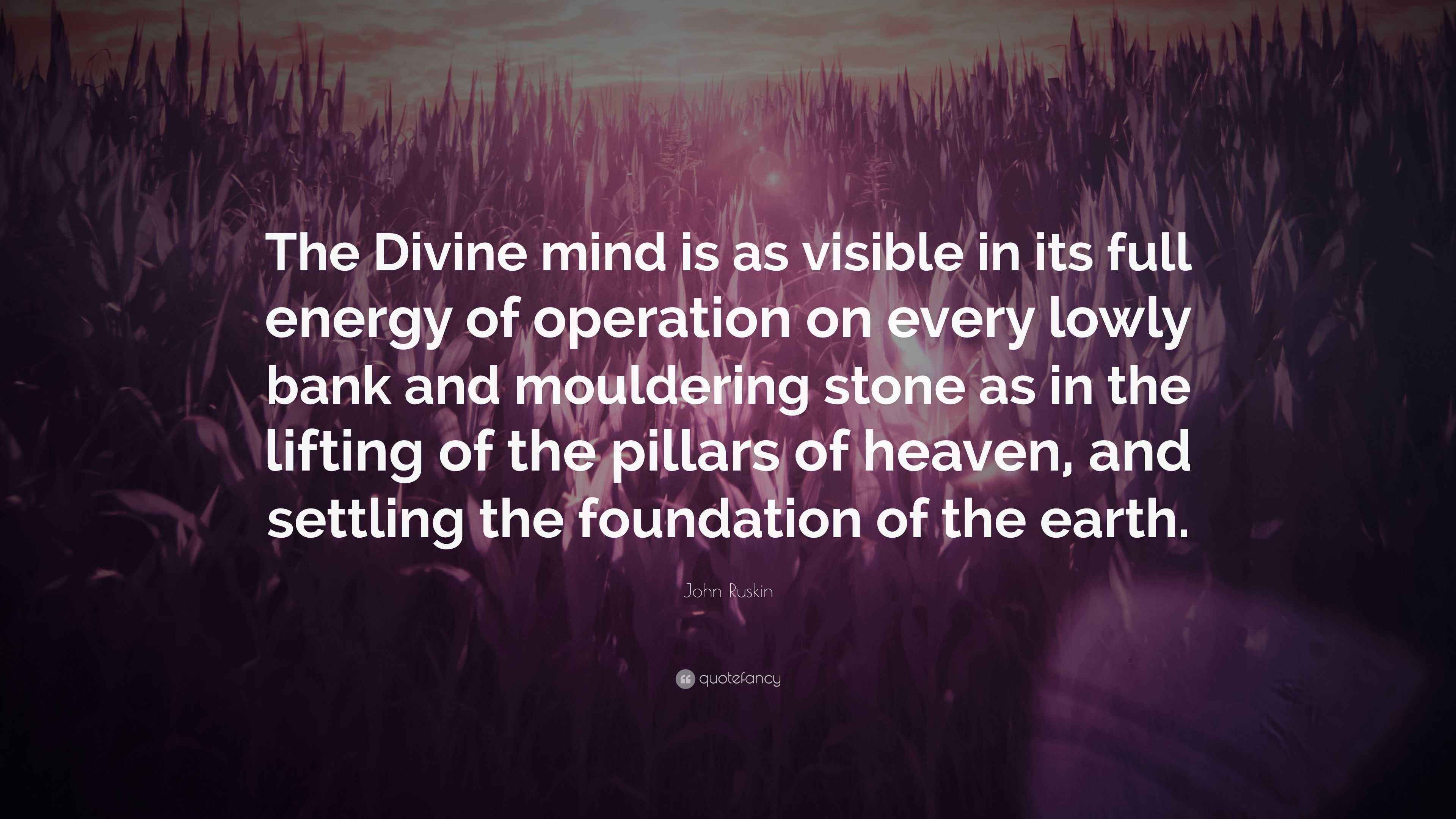 John Ruskin Quote: “The Divine mind is as visible in its full energy of ...