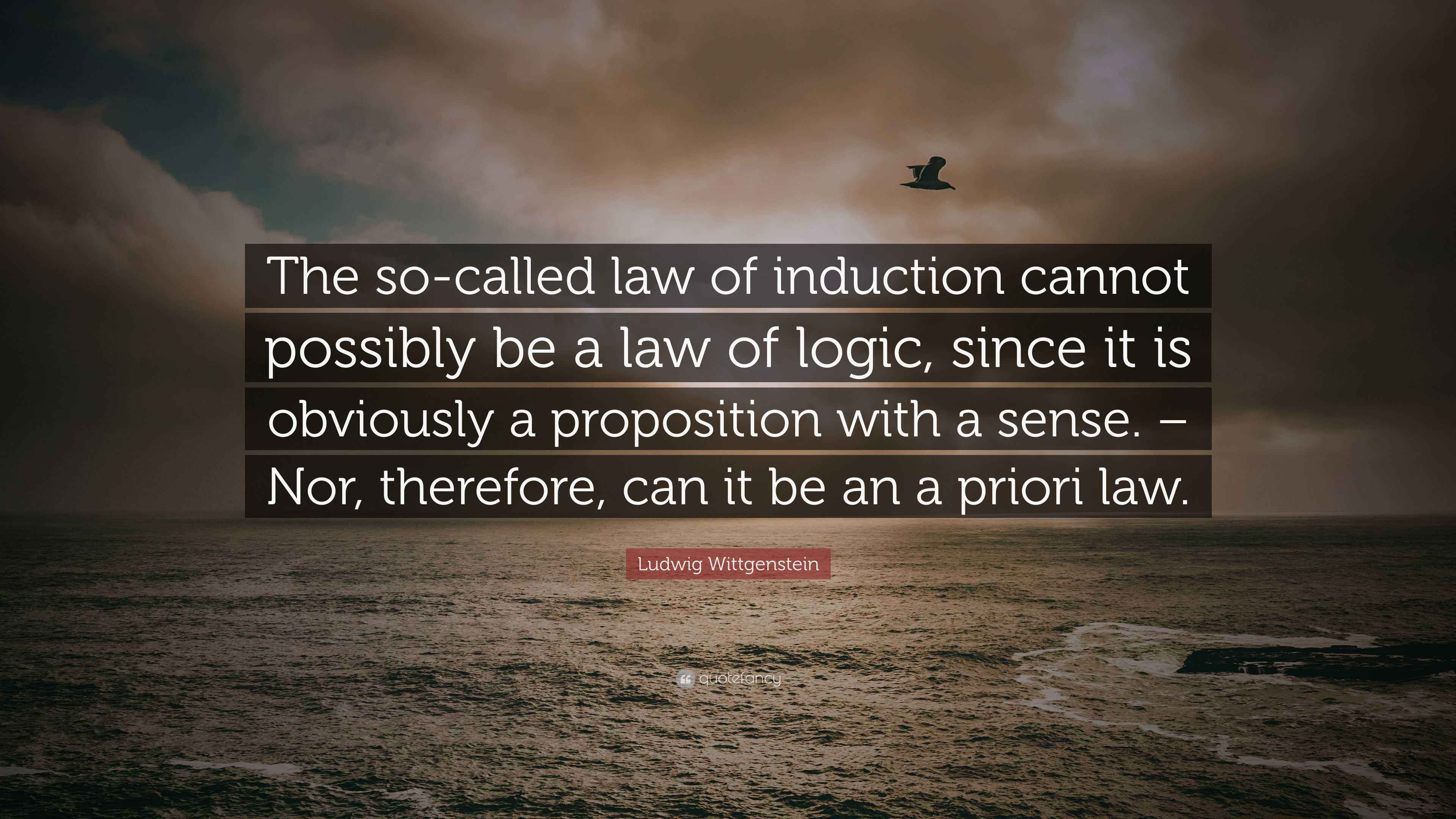 Ludwig Wittgenstein Quote: “The so-called law of induction cannot ...