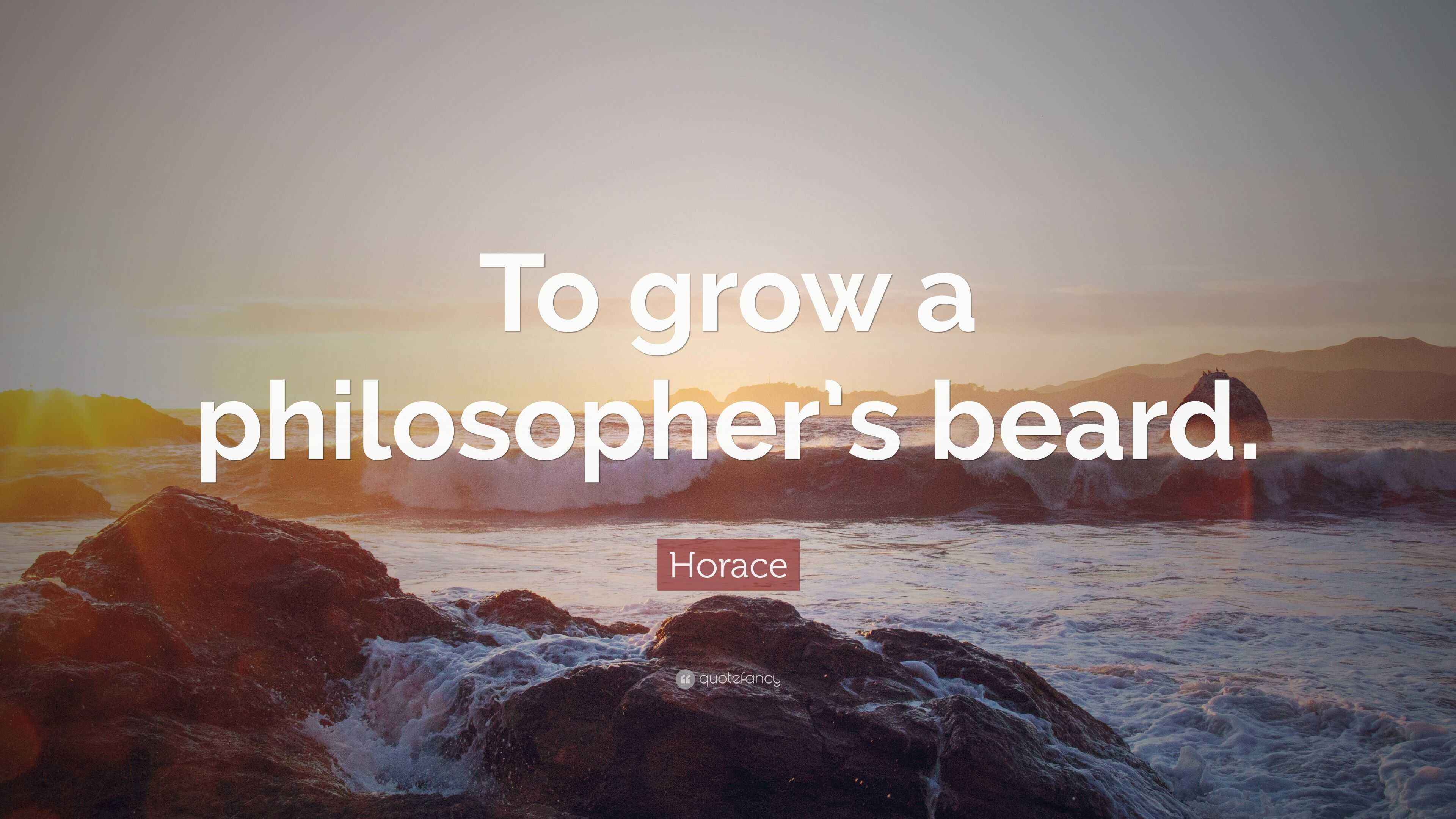 Horace Quote: “To grow a philosopher’s beard.”